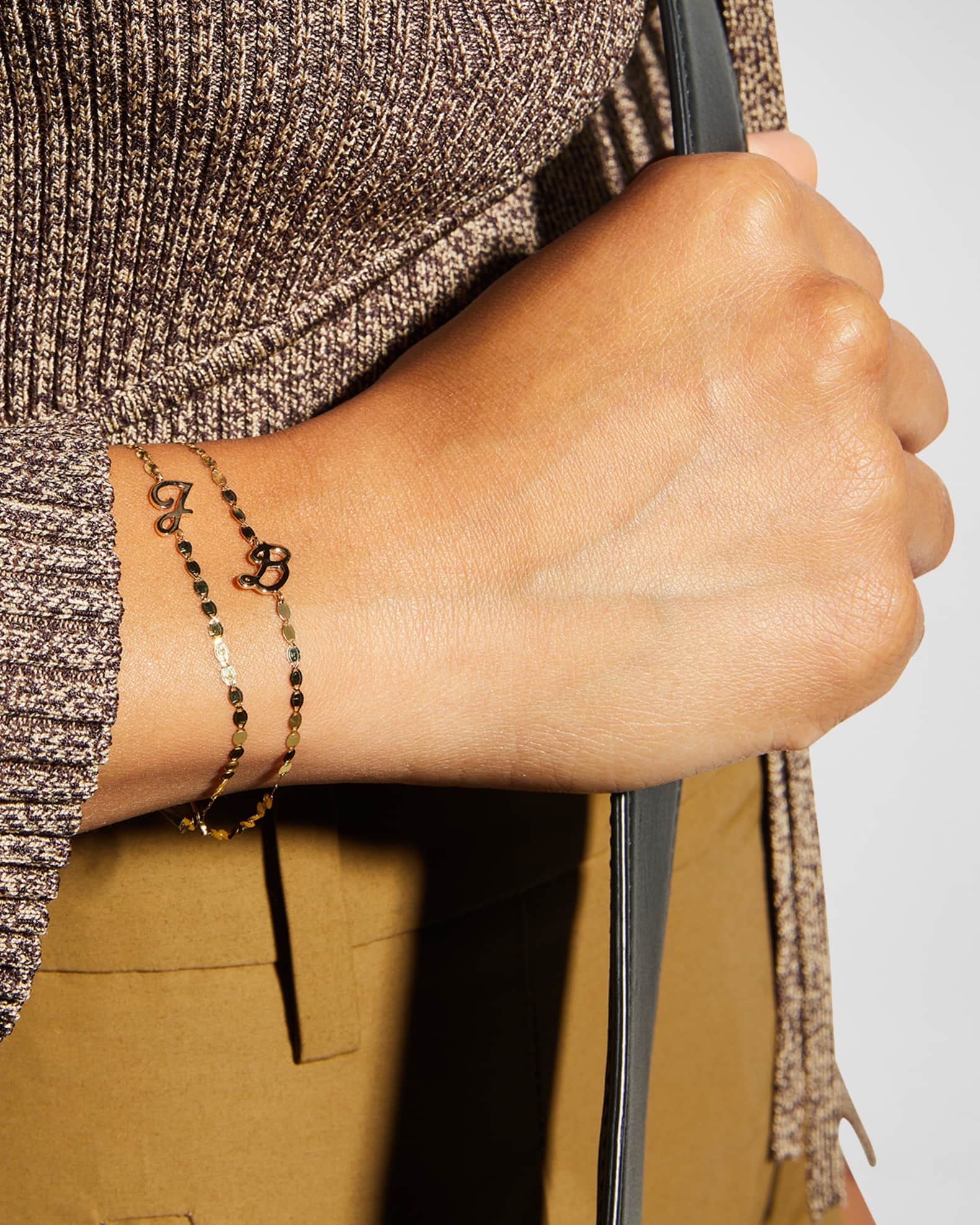 Lana Micro Cursive Initial Bracelet | Neiman Marcus