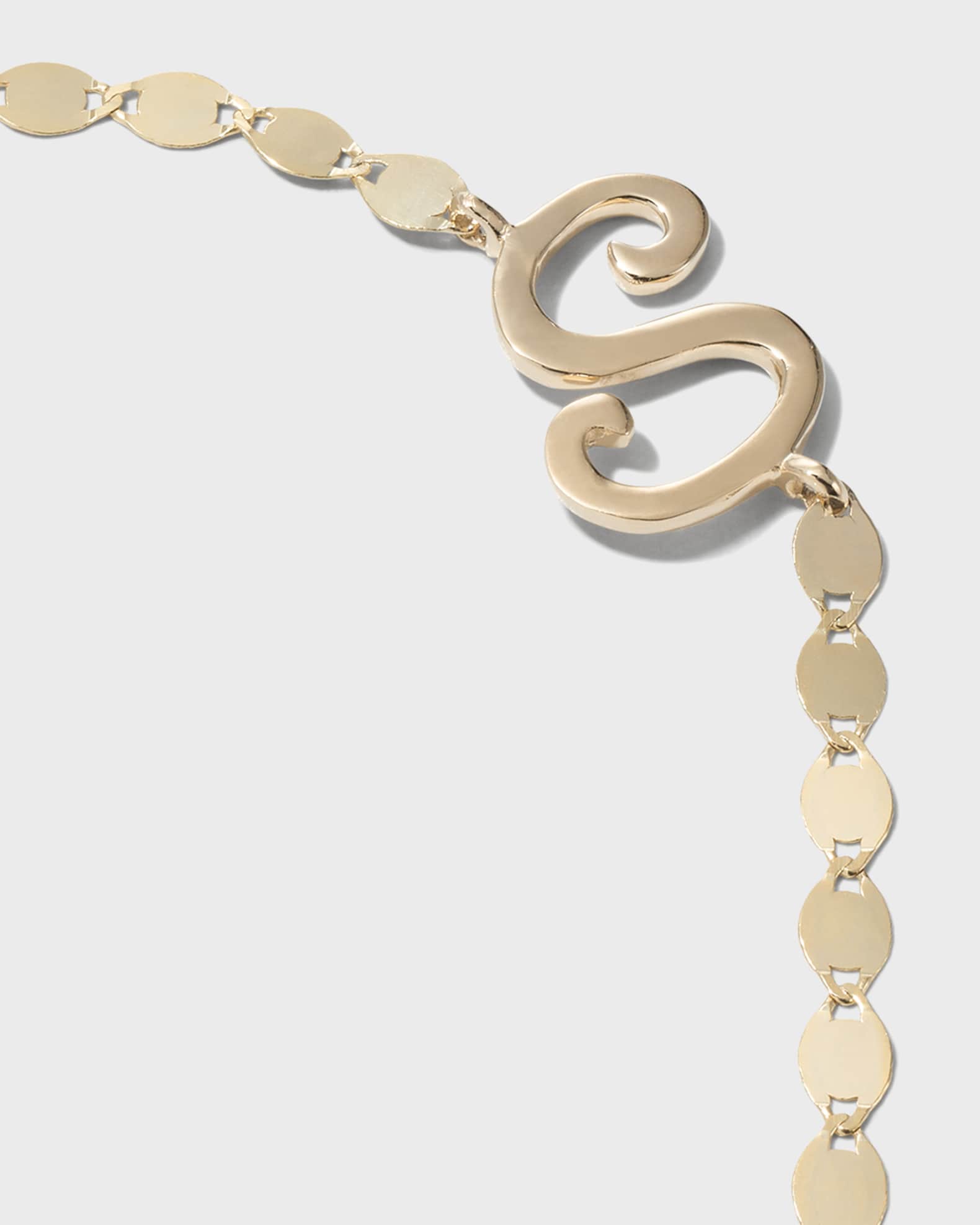 LANA Micro Cursive Initial Bracelet | Neiman Marcus