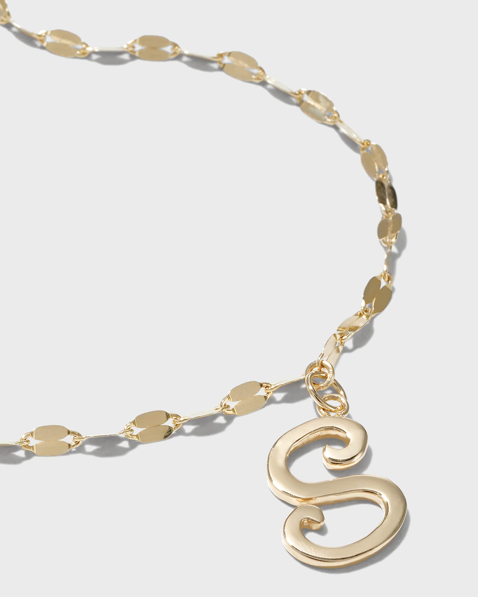 LANA Micro Cursive Initial Necklace | Neiman Marcus