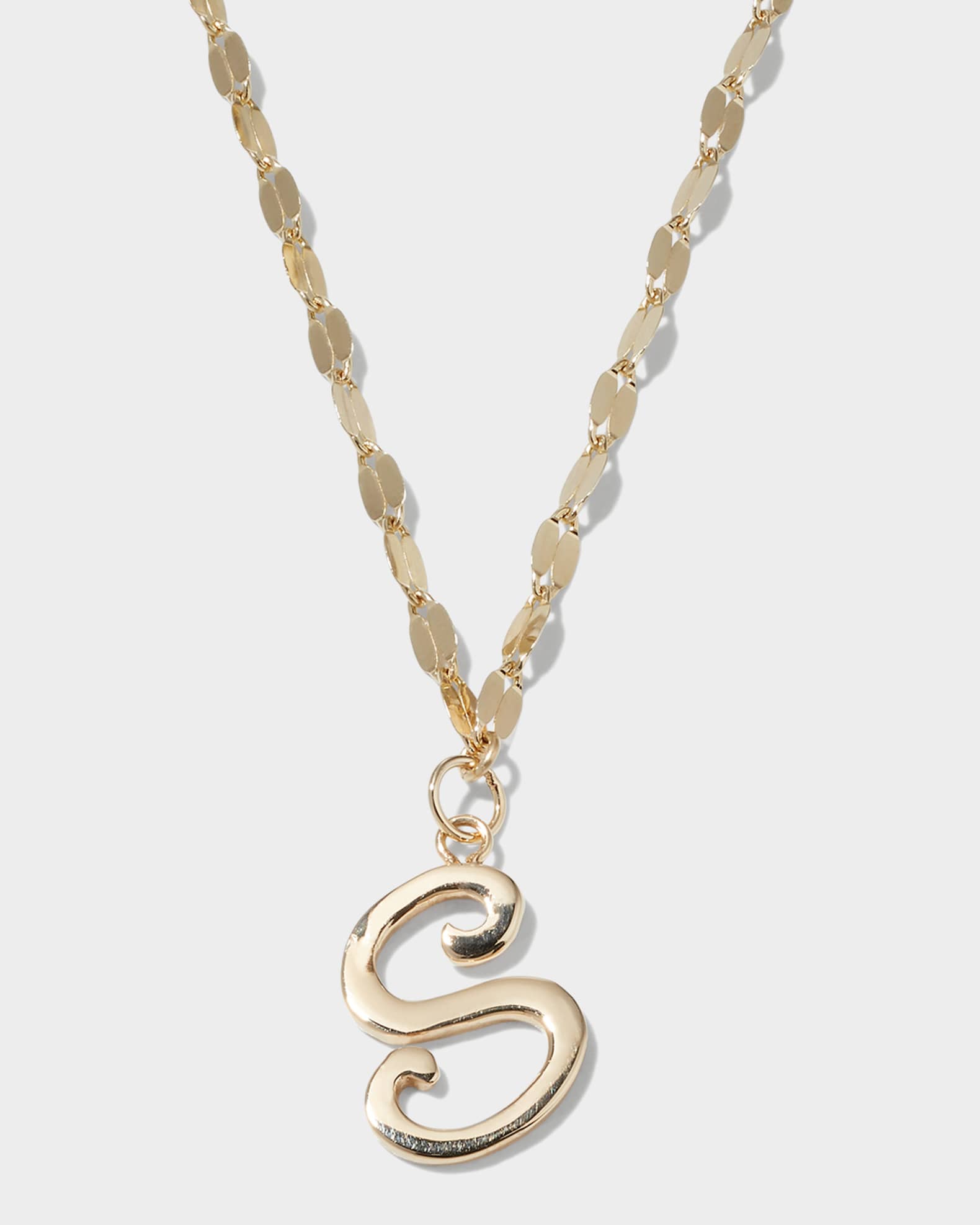 LANA Micro Cursive Initial Necklace | Neiman Marcus