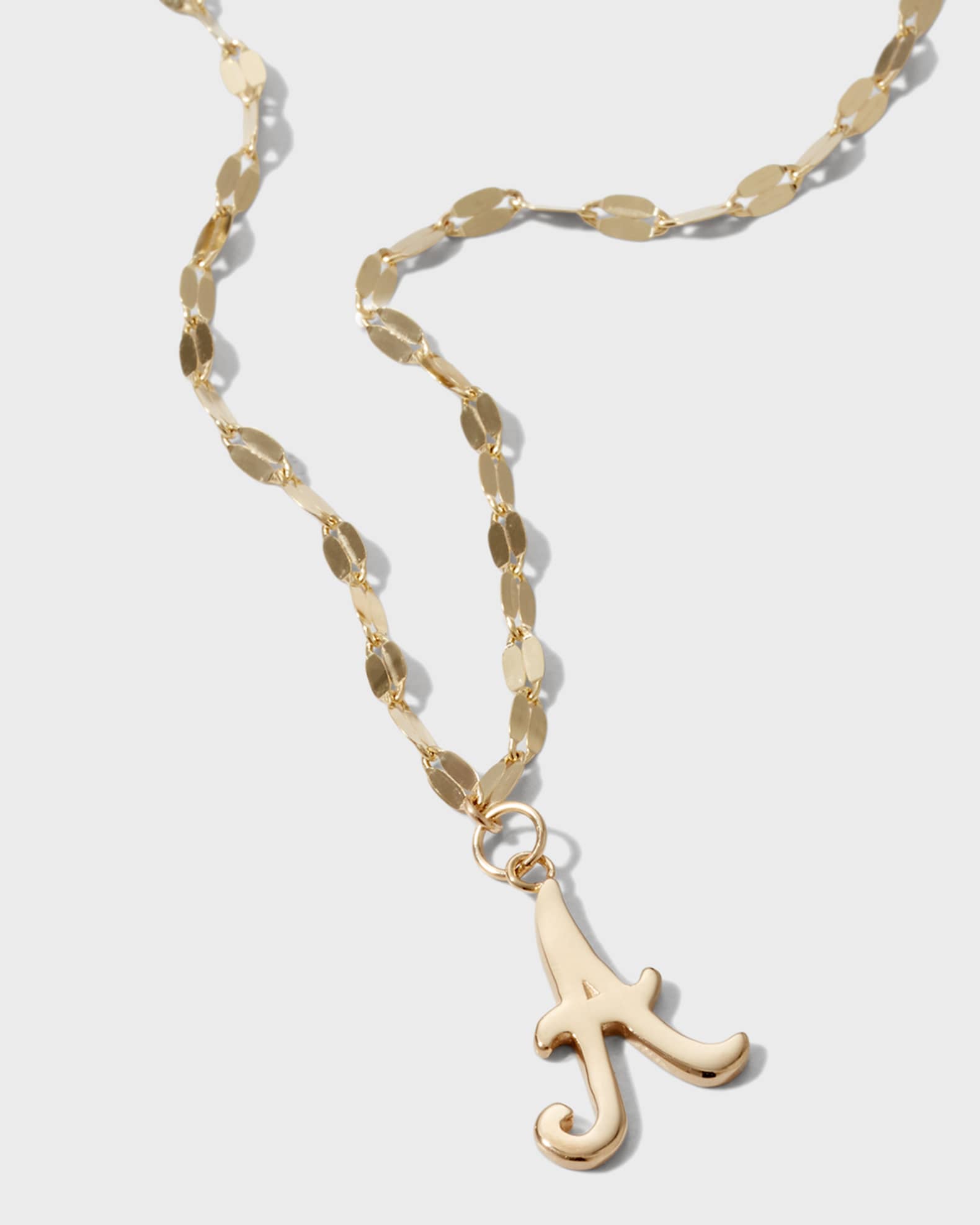 LANA Micro Cursive Initial Necklace | Neiman Marcus