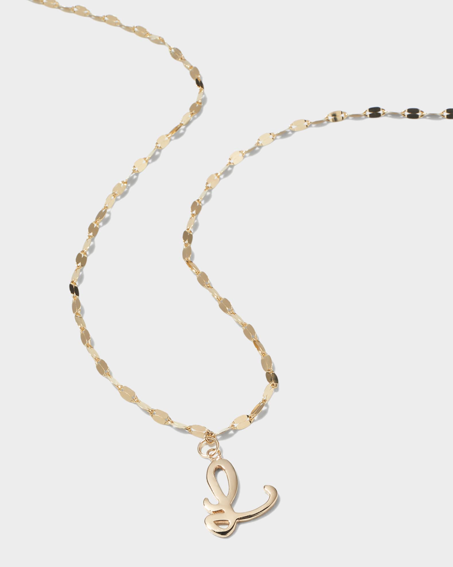 LANA Micro Cursive Initial Necklace | Neiman Marcus