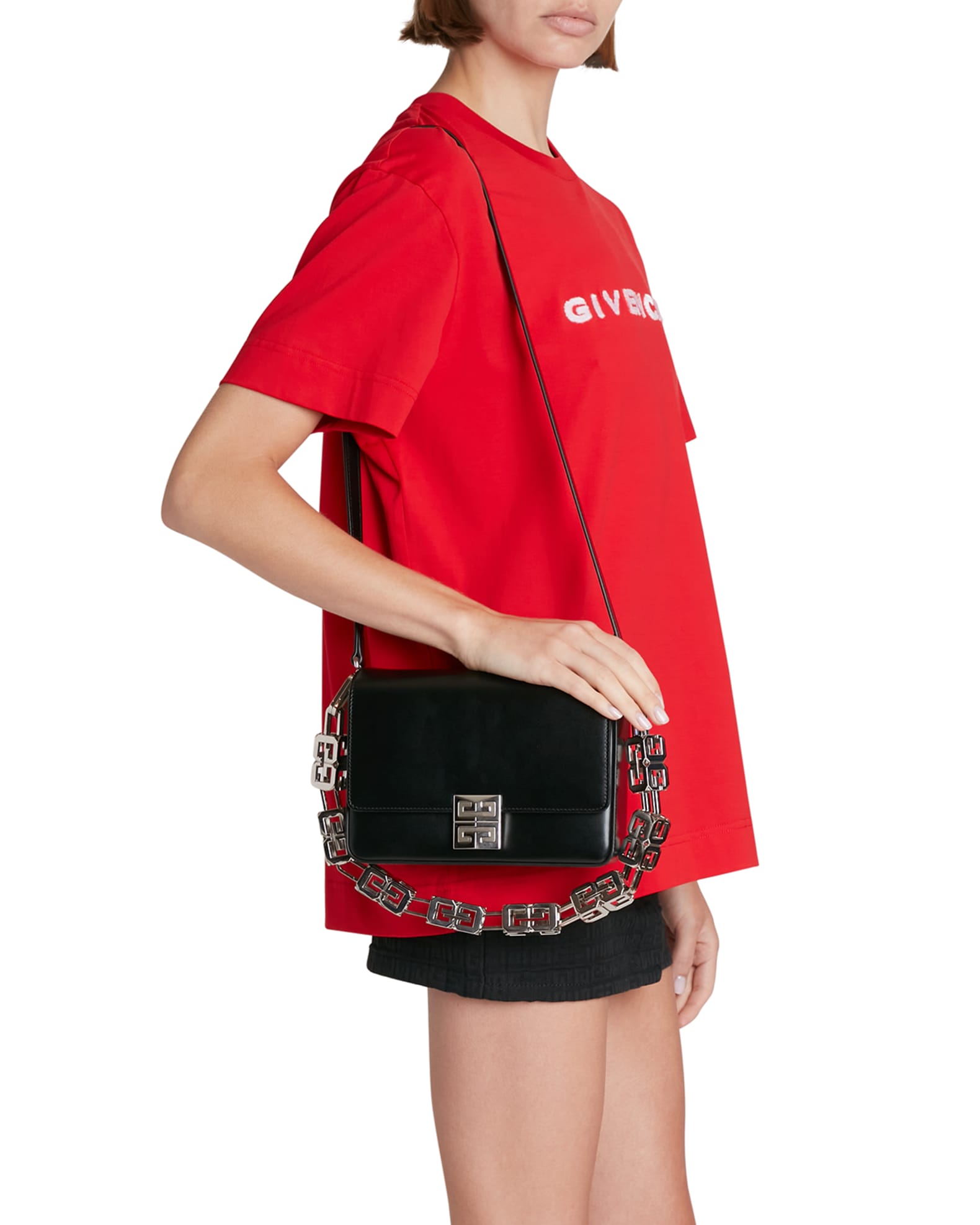 Givenchy 4G Medium Shoulder Bag with Cube Chain | Neiman Marcus