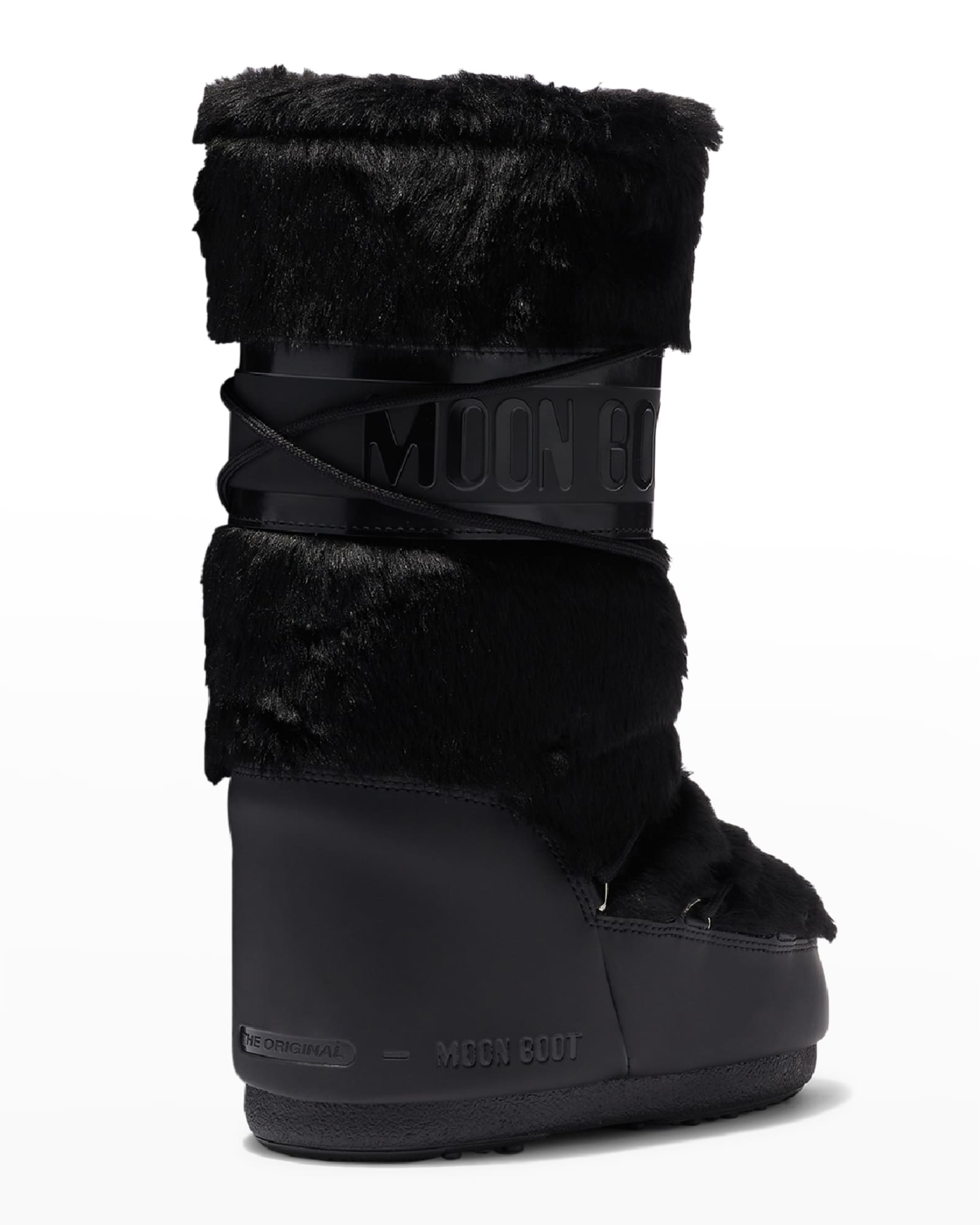 Moon Boot Classic Faux Fur Lace-Up Snow Boots | Neiman Marcus