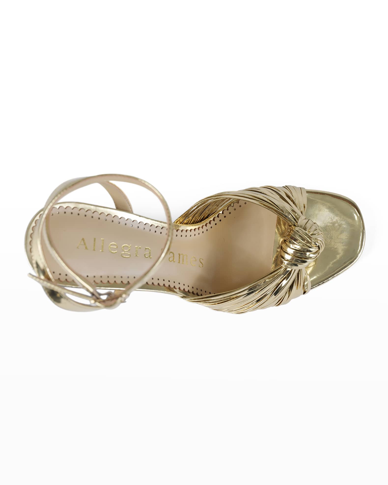 Allegra James Crystal Cushioned Faux-Leather Knot Pumps | Neiman Marcus