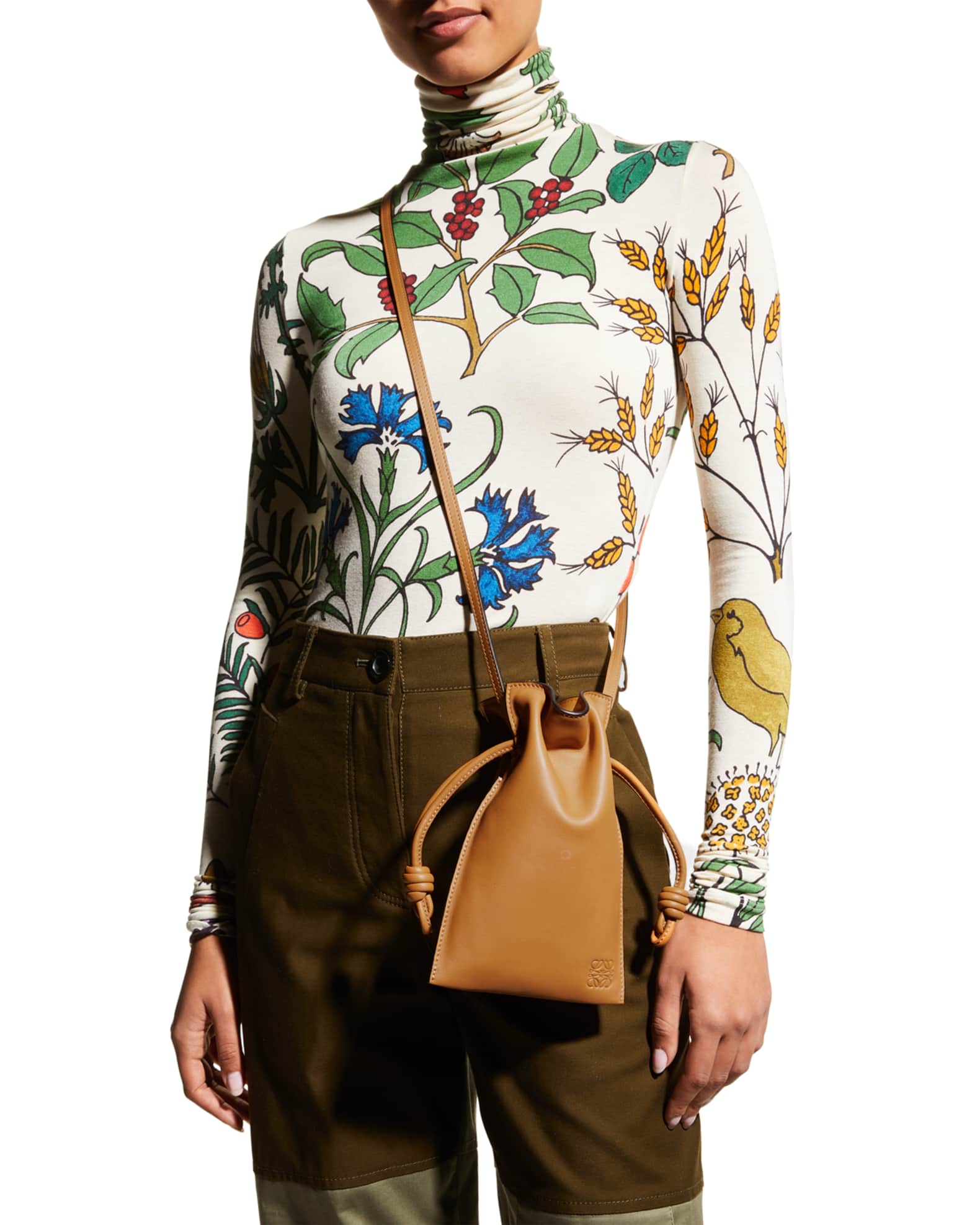 Loewe Flamenco Pocket Mini Drawstring Crossbody Bag | Neiman Marcus