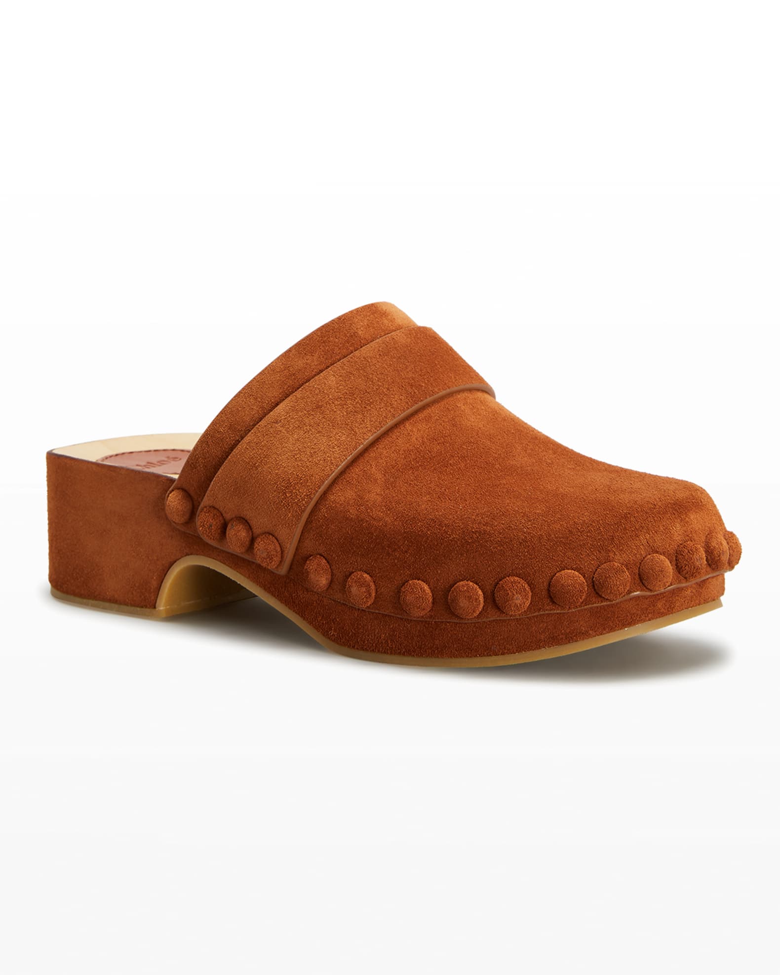 Chloe Joy Suede Mule Clogs | Neiman Marcus