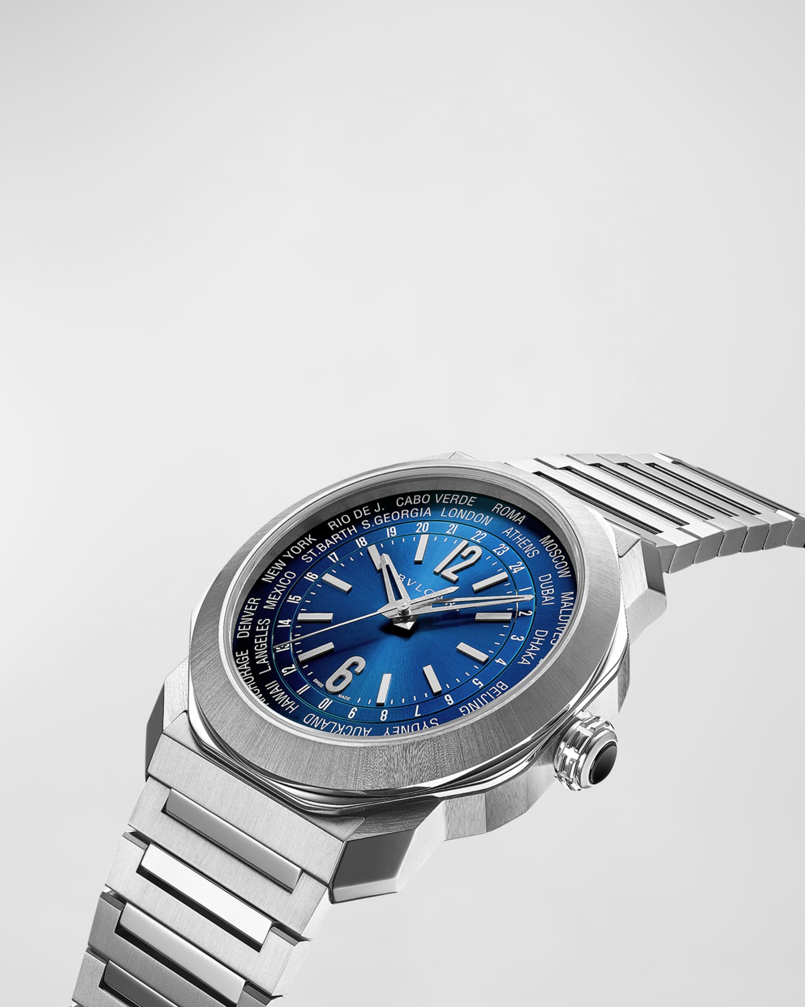 BVLGARI Men's 41mm Octo Finissimo World Timer Automatic Bracelet Watch ...