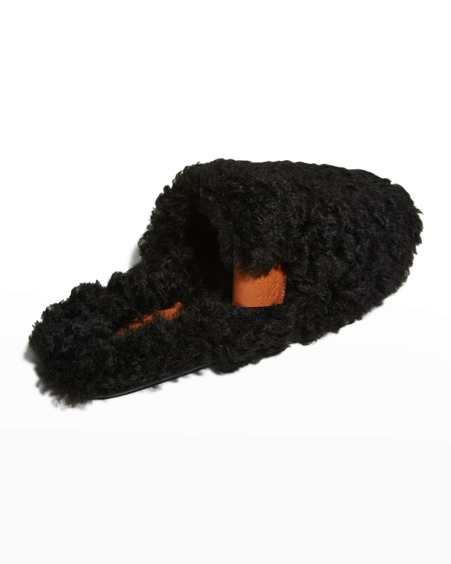 Loewe Shearling Cozy Flat Slippers | Neiman Marcus