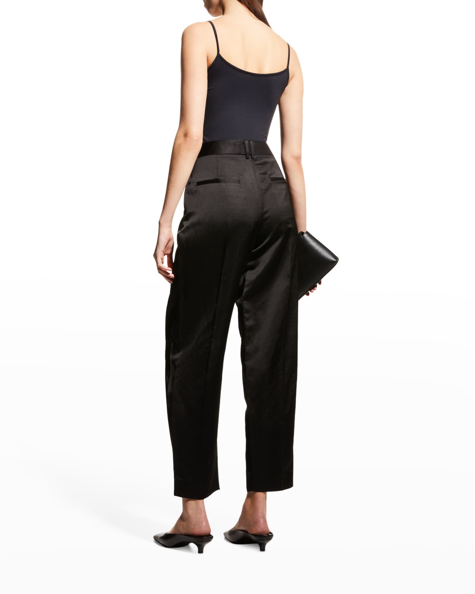 PARTOW Ava Belted Straight-Leg Ankle Pants | Neiman Marcus