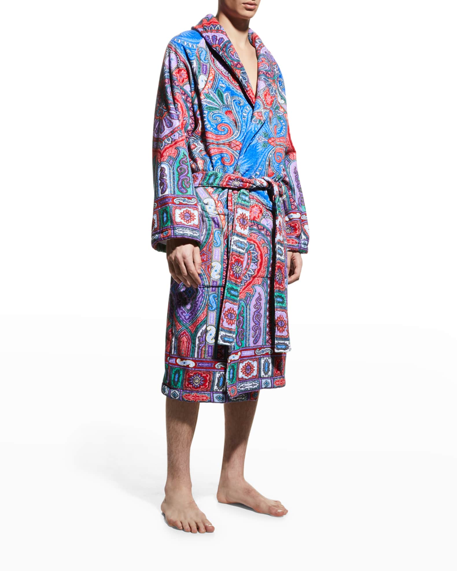 Etro Men's Paisley Cotton Robe | Neiman Marcus