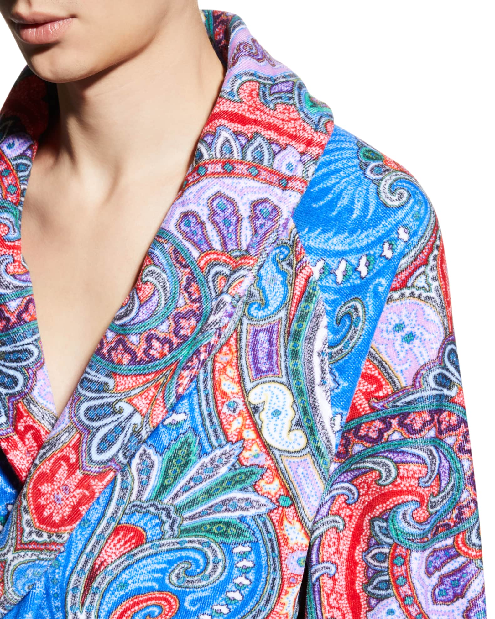 Etro Men's Paisley Cotton Robe | Neiman Marcus