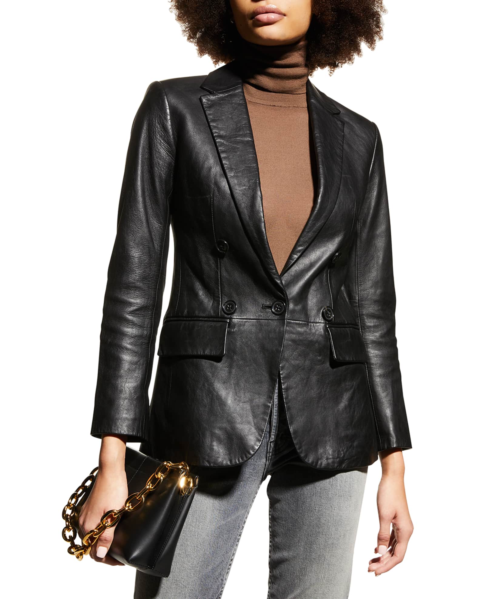 FRAME 70s Leather Blazer | Neiman Marcus