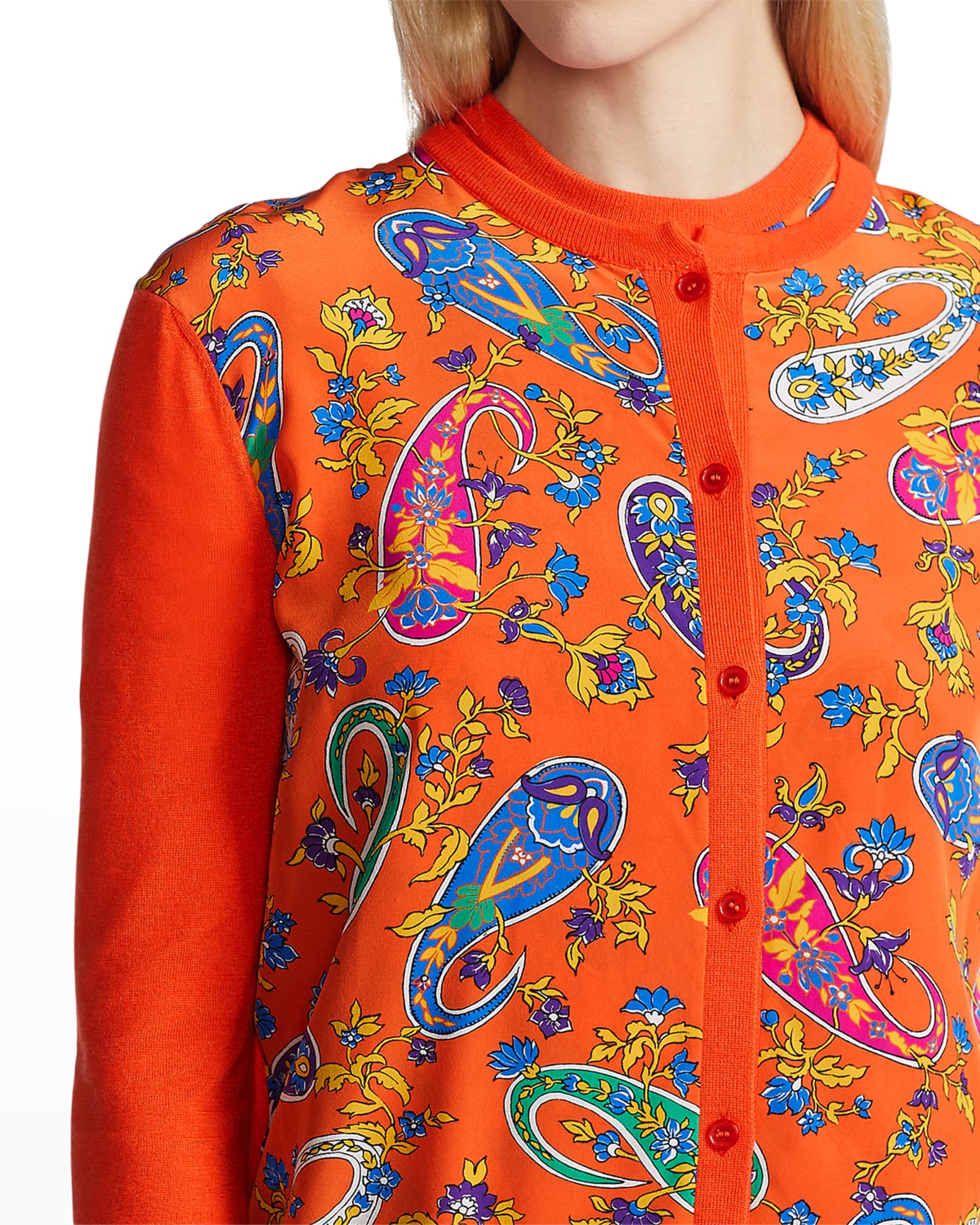 Ralph Lauren Collection Paisley-Print Cashmere Sweater Cardigan ...