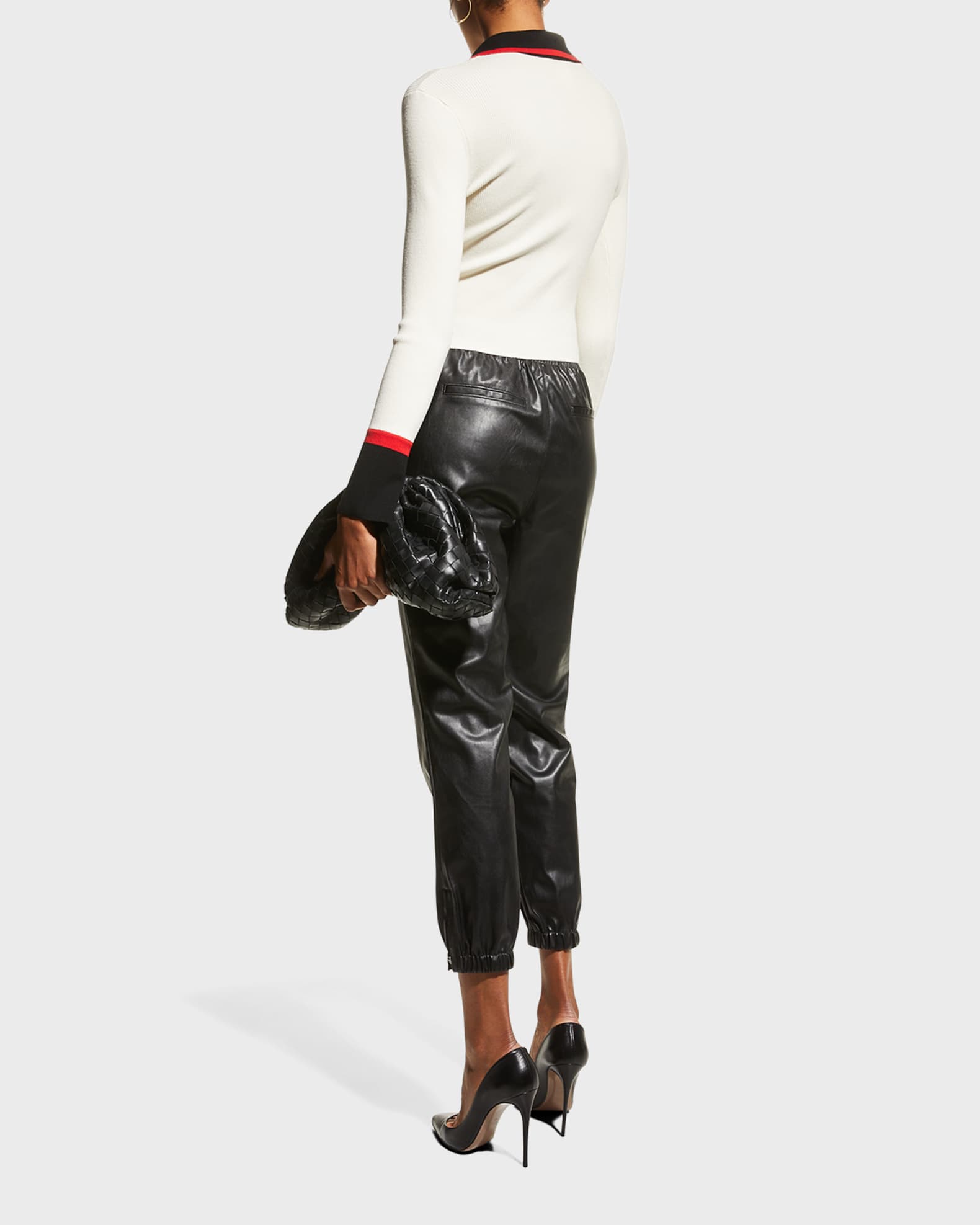 Alice + Olivia Pia Ribbed Polo Shirt | Neiman Marcus