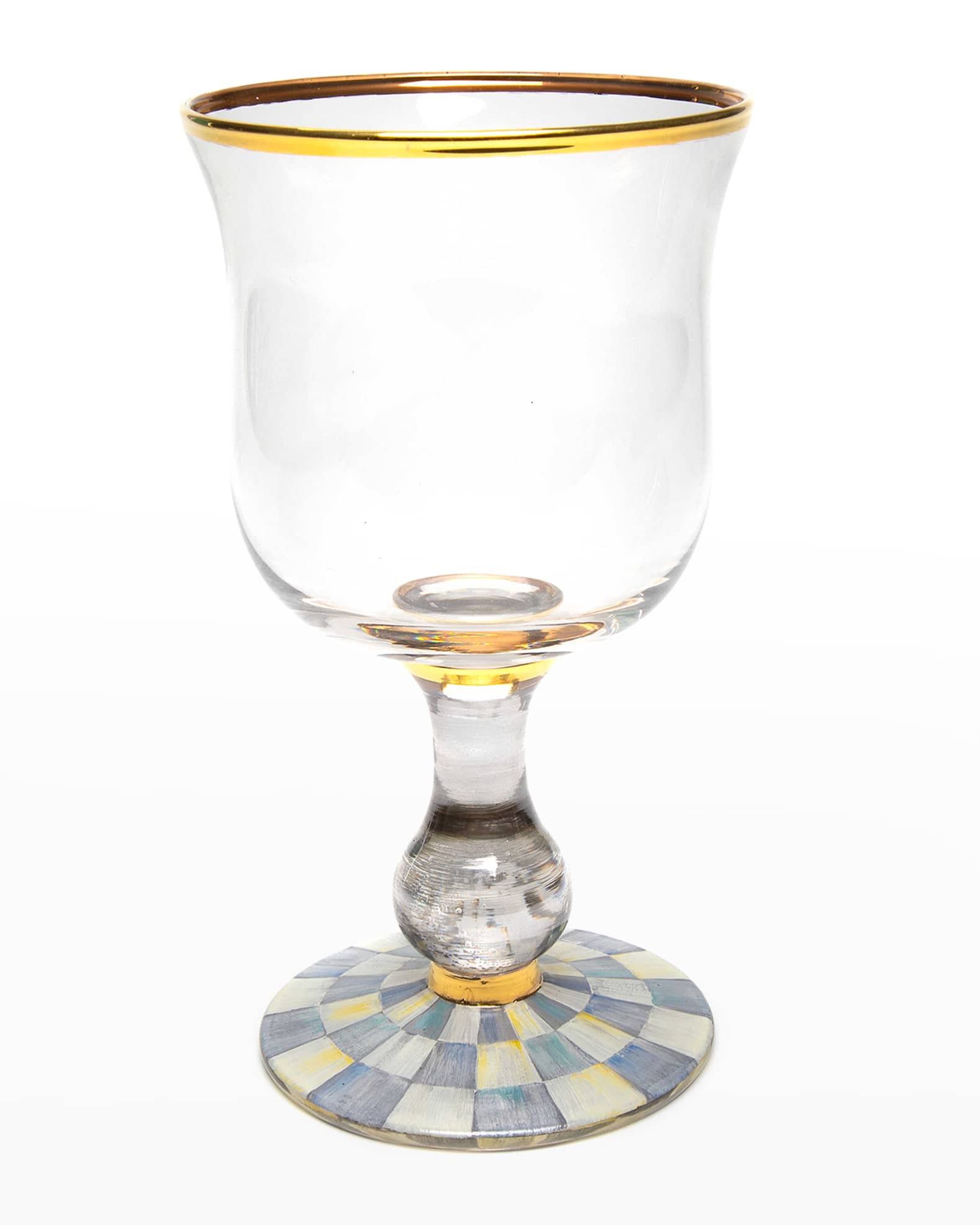 MacKenzie-Childs Sterling Check Water Glass | Neiman Marcus