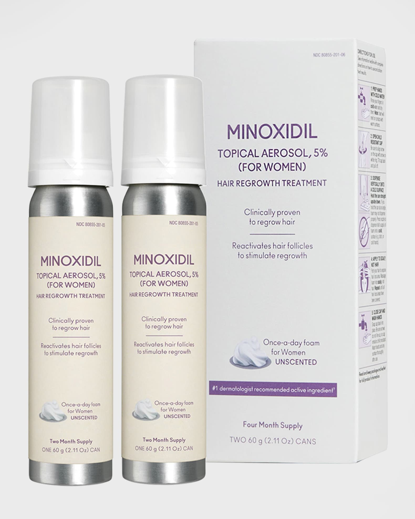 Virtue Minoxidil Topical Aerosol 5% Hair Regrowth Treatment - 2 x 2 oz ...