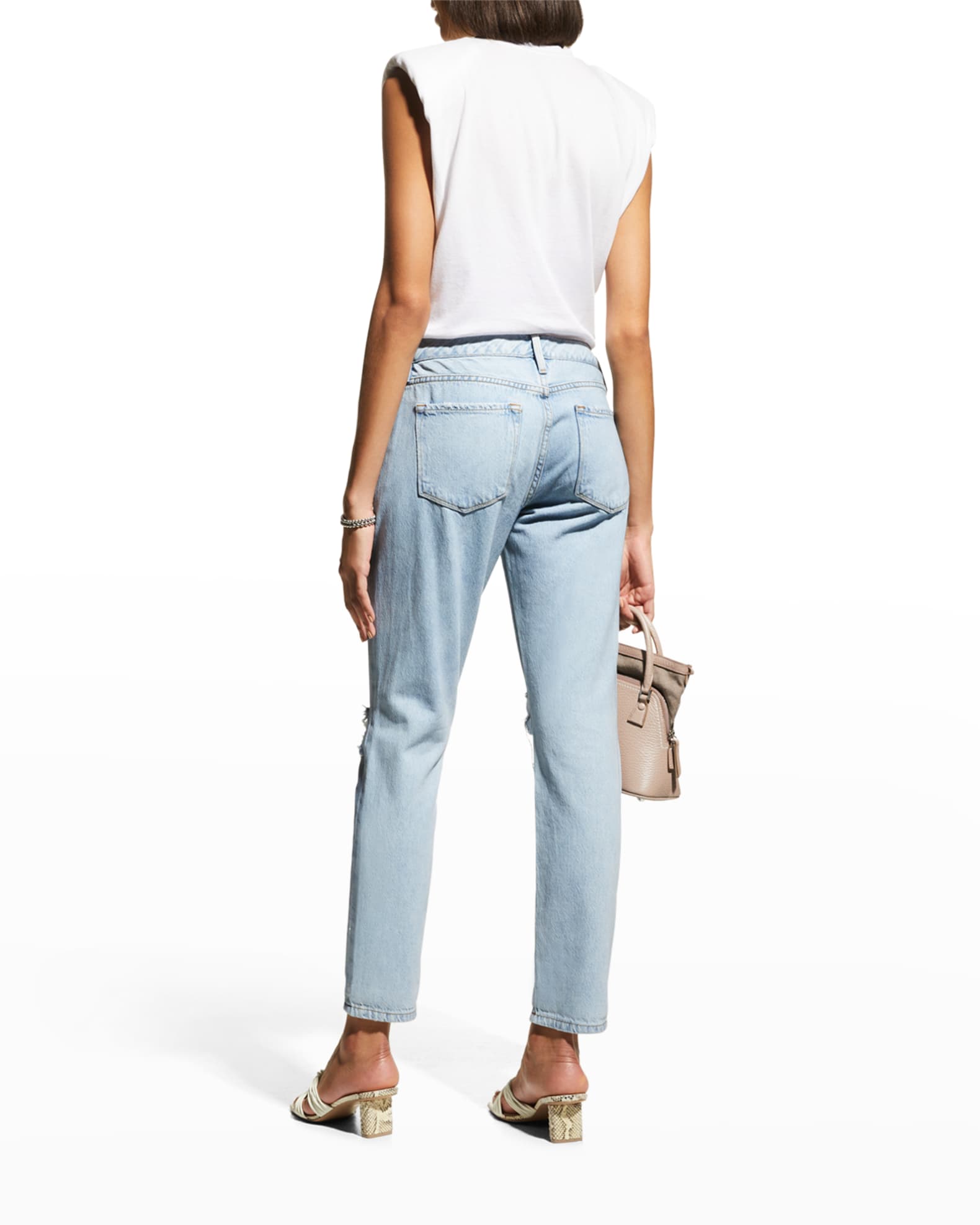 FRAME Le Garcon Distressed Jeans | Neiman Marcus