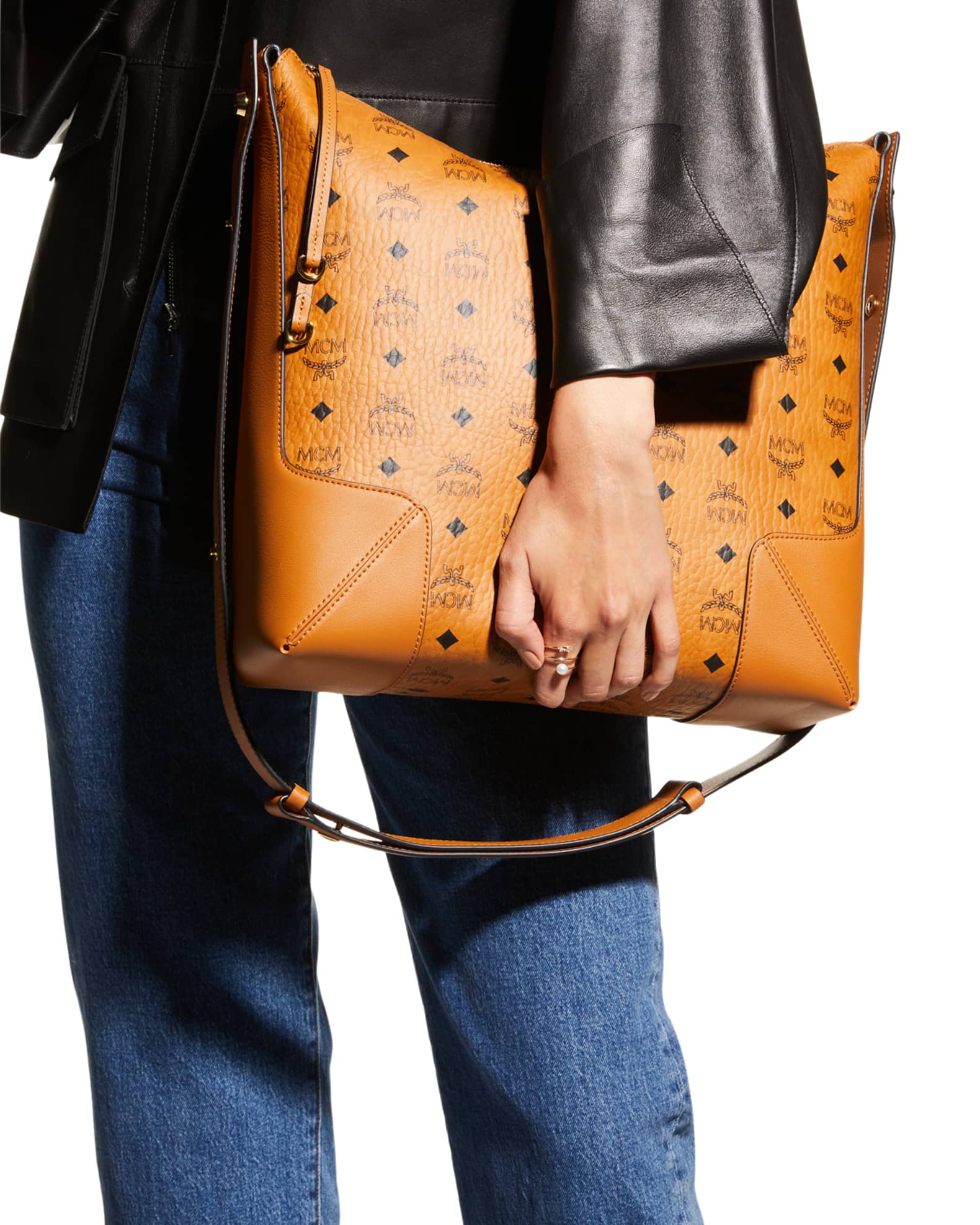 MCM Klara Visetos Large Hobo Bag | Neiman Marcus