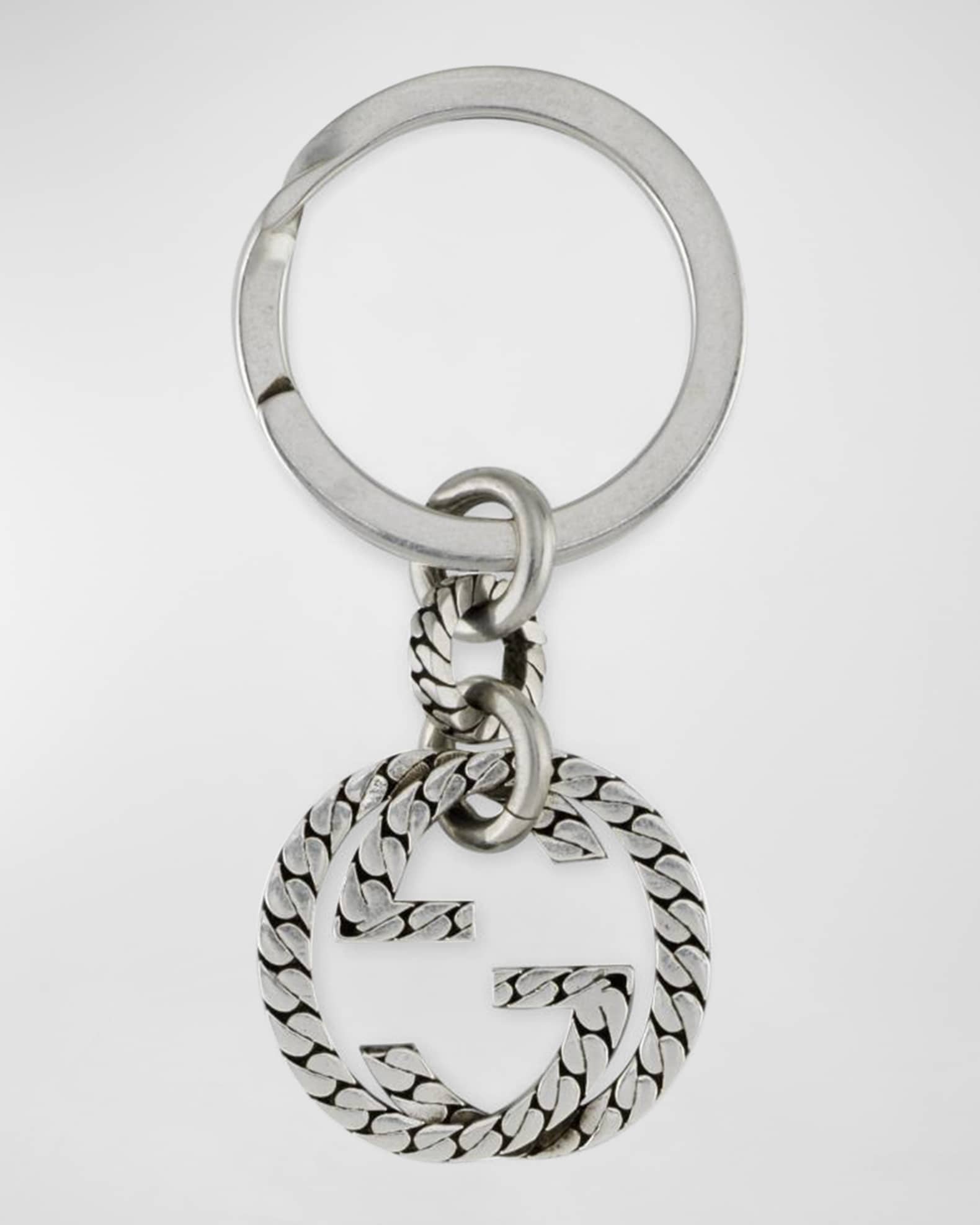 Gucci Men's Sterling Silver Interlocking G-Charm Key Ring | Neiman Marcus
