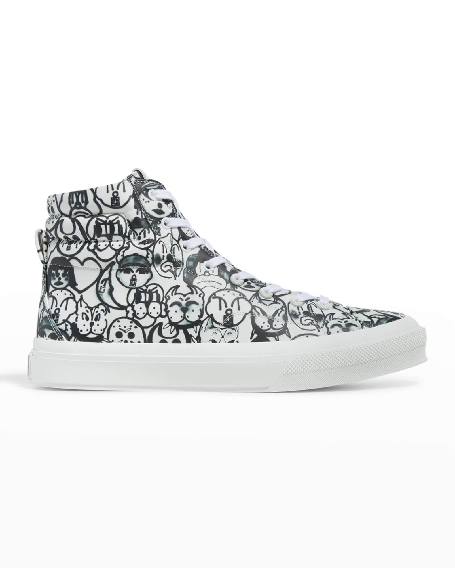 Givenchy x Chito Men's Dog-Print High-Top Sneakers | Neiman Marcus