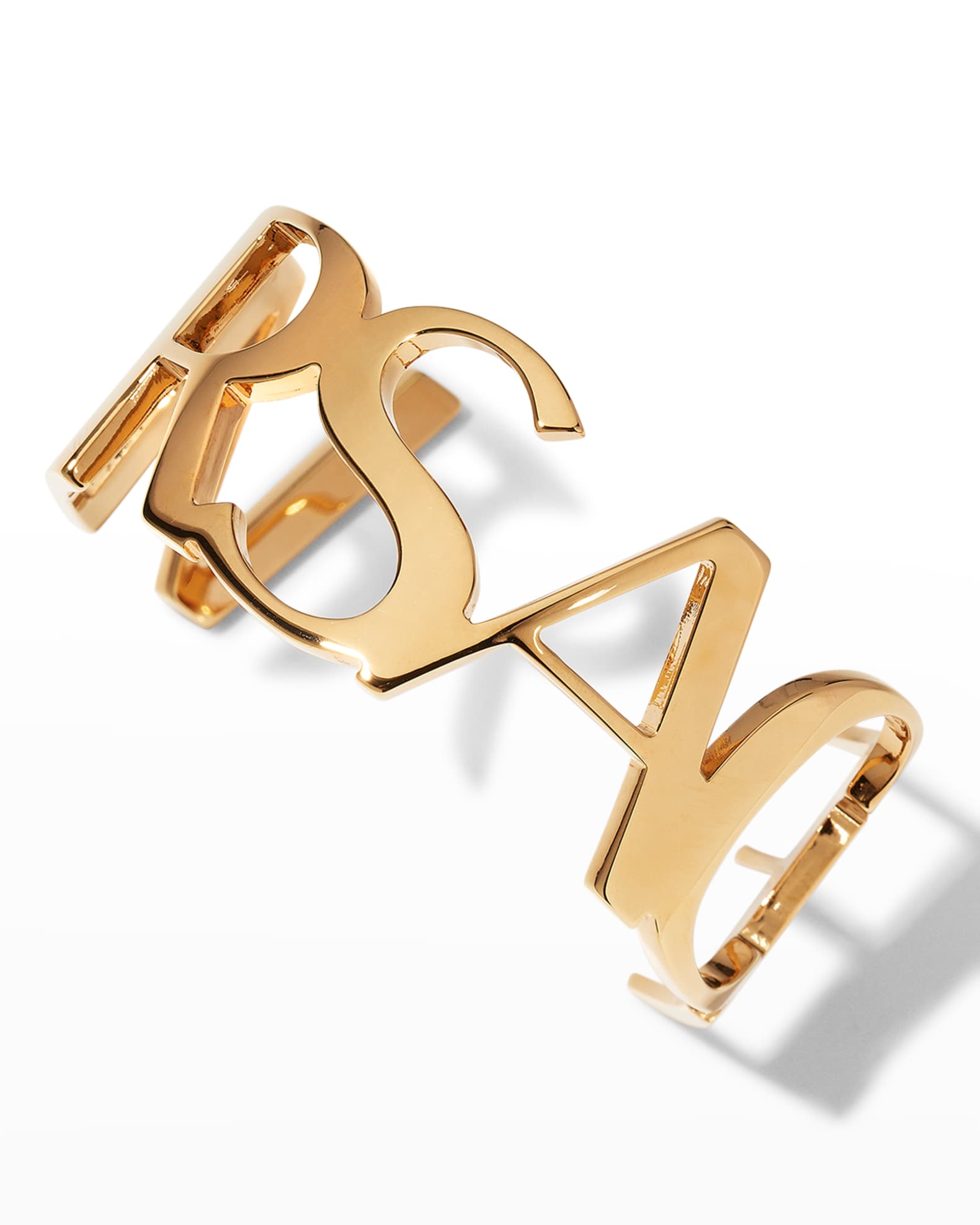 Versace Logo Text Cuff Bracelet | Neiman Marcus