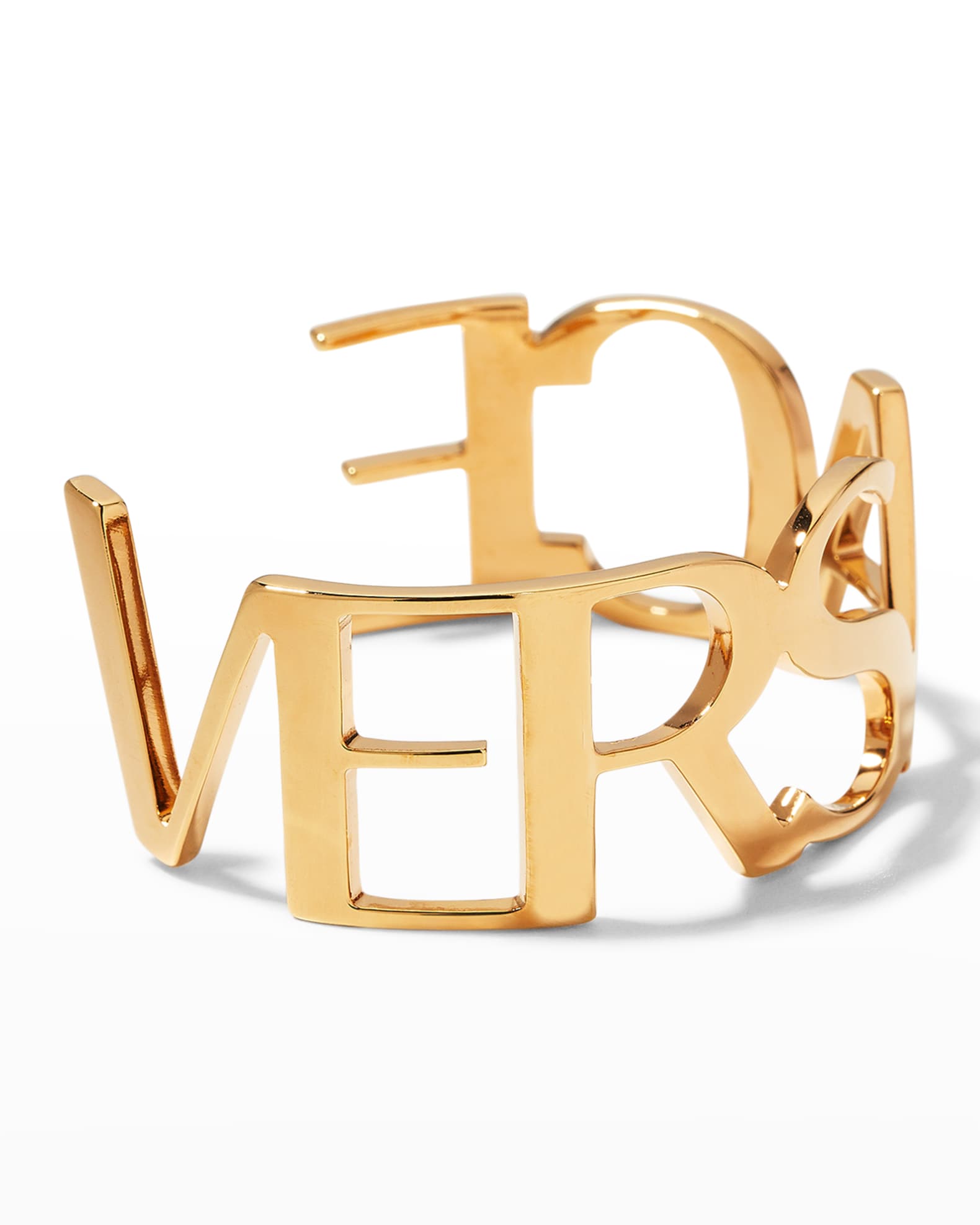 Versace Logo Text Cuff Bracelet | Neiman Marcus