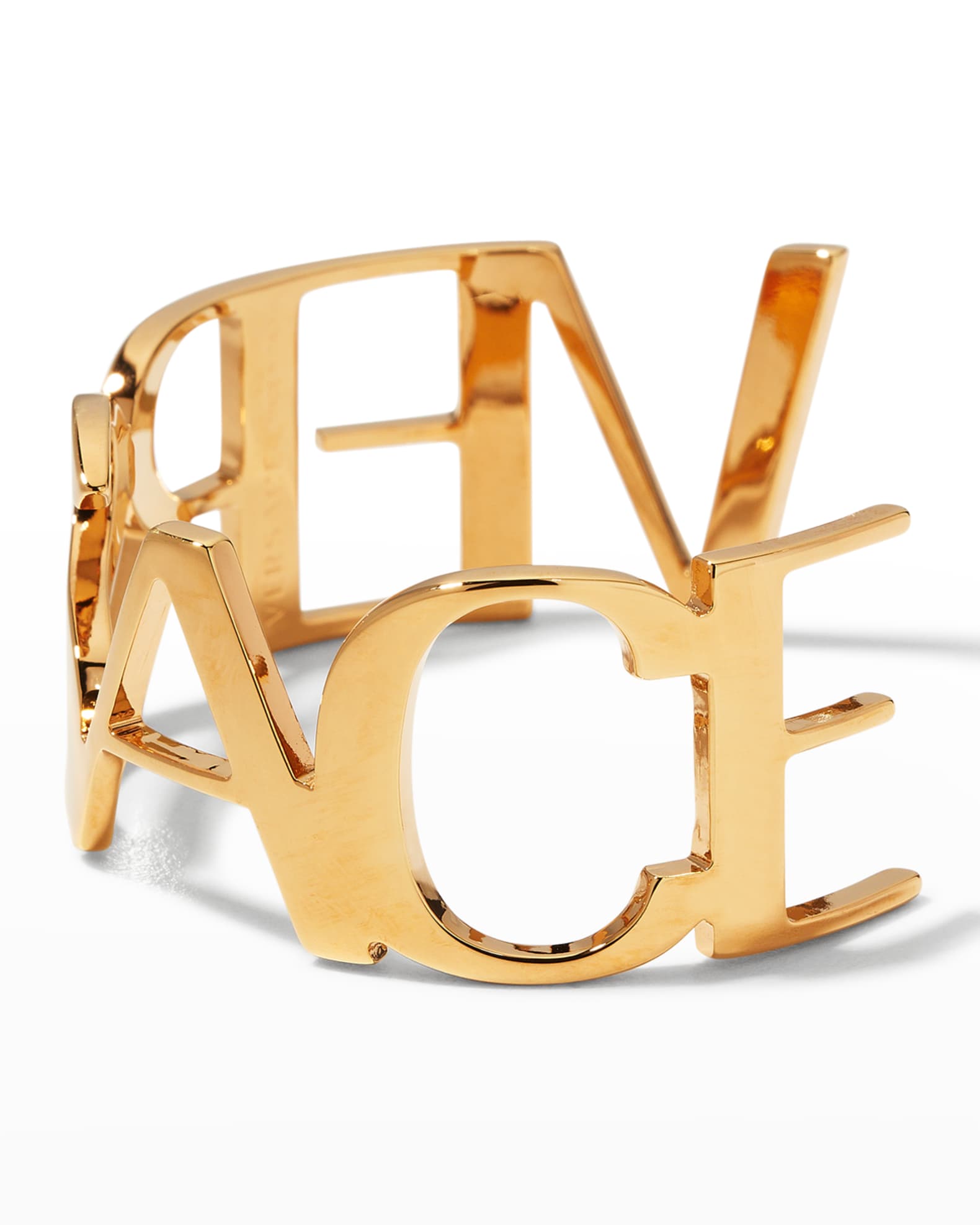 Versace Logo Text Cuff Bracelet | Neiman Marcus