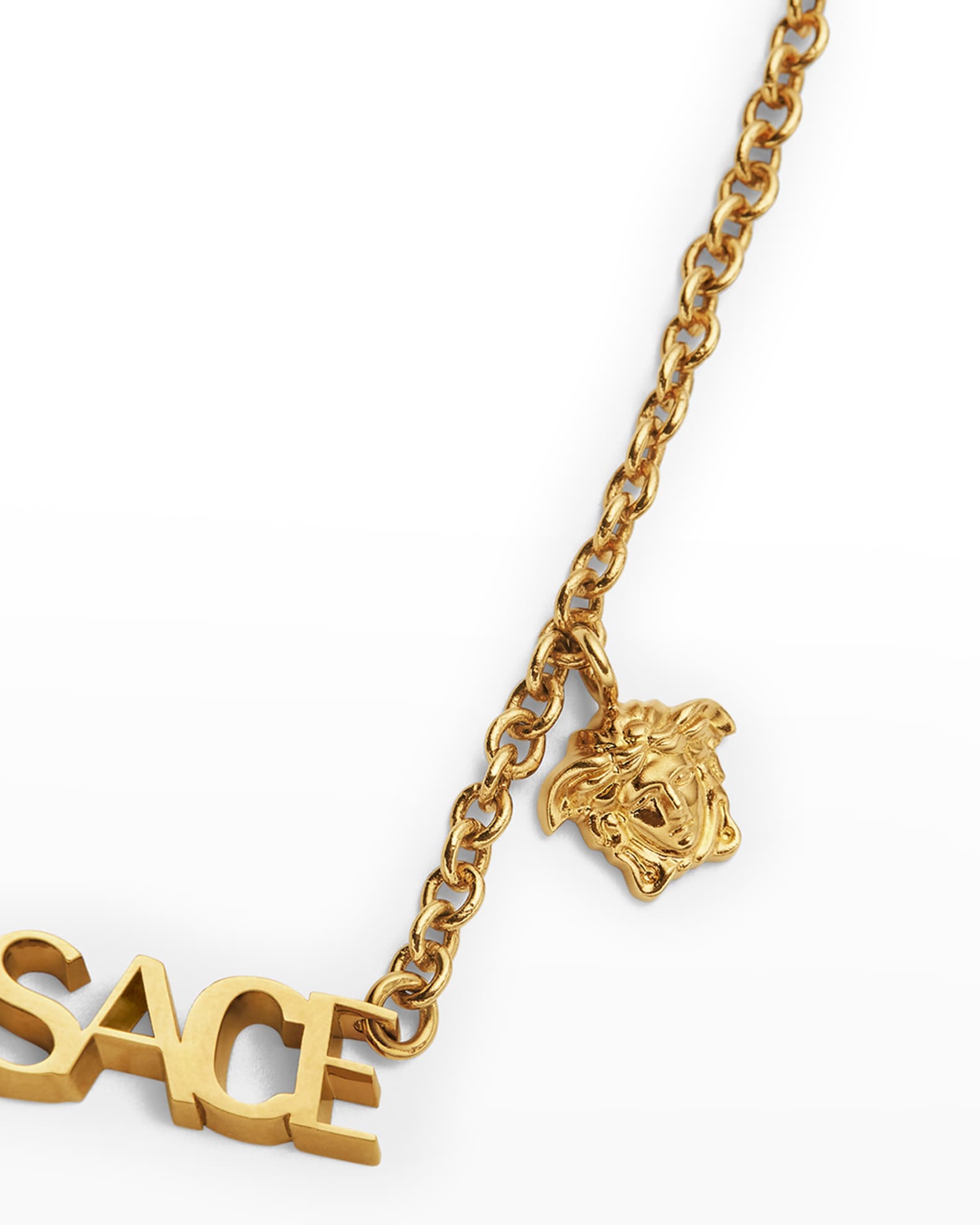 Versace Logo Text Pendant Necklace | Neiman Marcus
