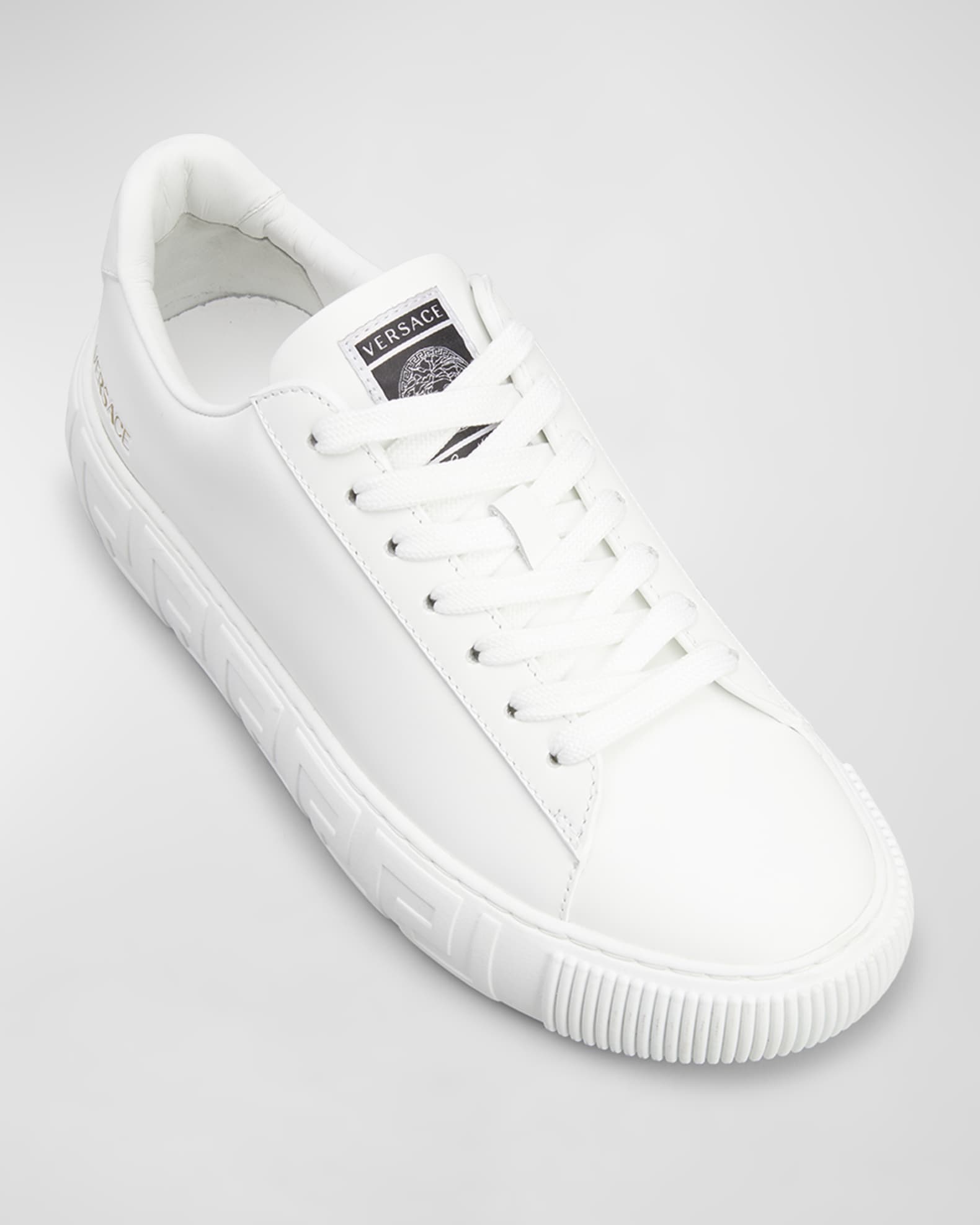 Versace Leather Low-Top Classic Sneakers | Neiman Marcus