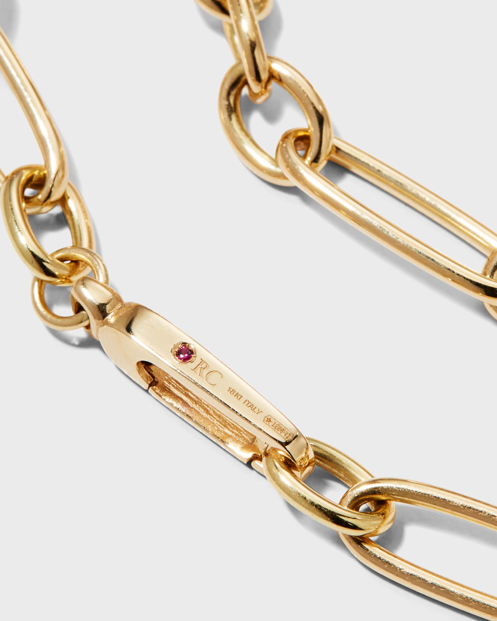 Roberto Coin Yellow Gold Alternating Long and Short Oval Link Chain ...