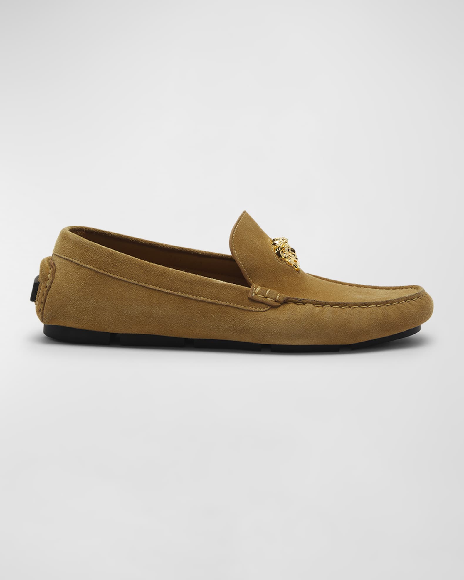 Men's Medusa Head Suede Drivers | Neiman Marcus