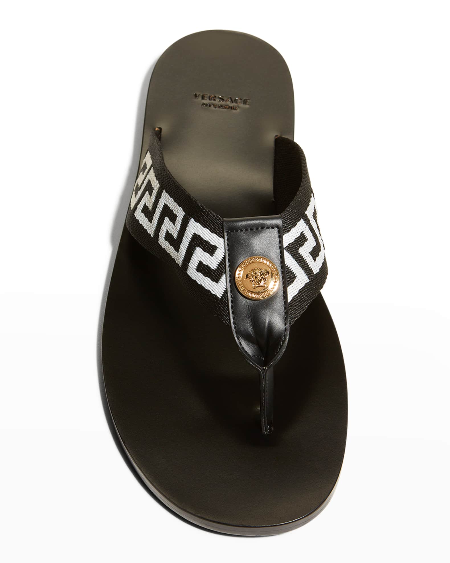 Versace Men's Greca Thong Flat Sandals | Neiman Marcus