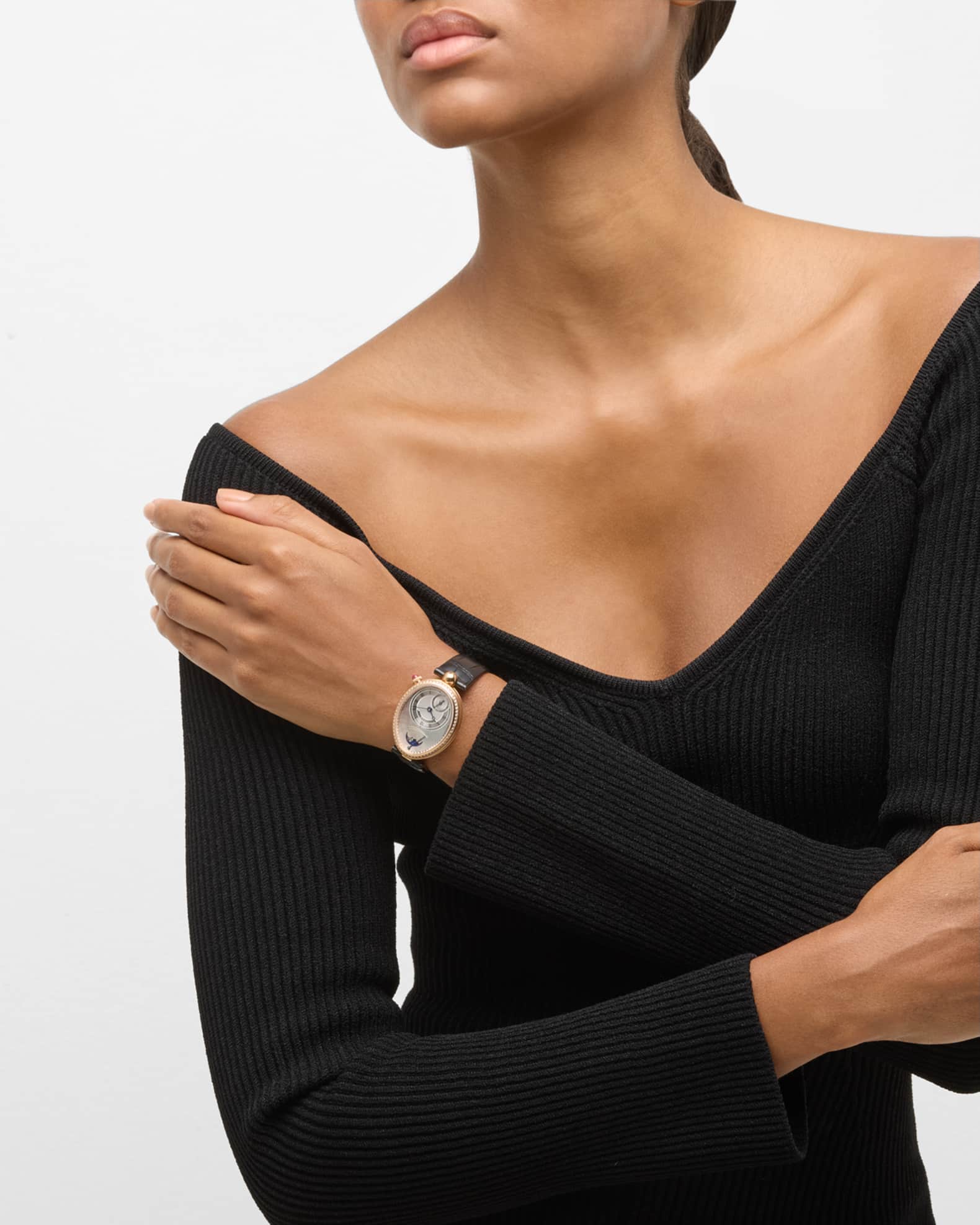 Breguet Reine de Naples 18K Rose Gold 28.5mm Watch with Diamonds and ...