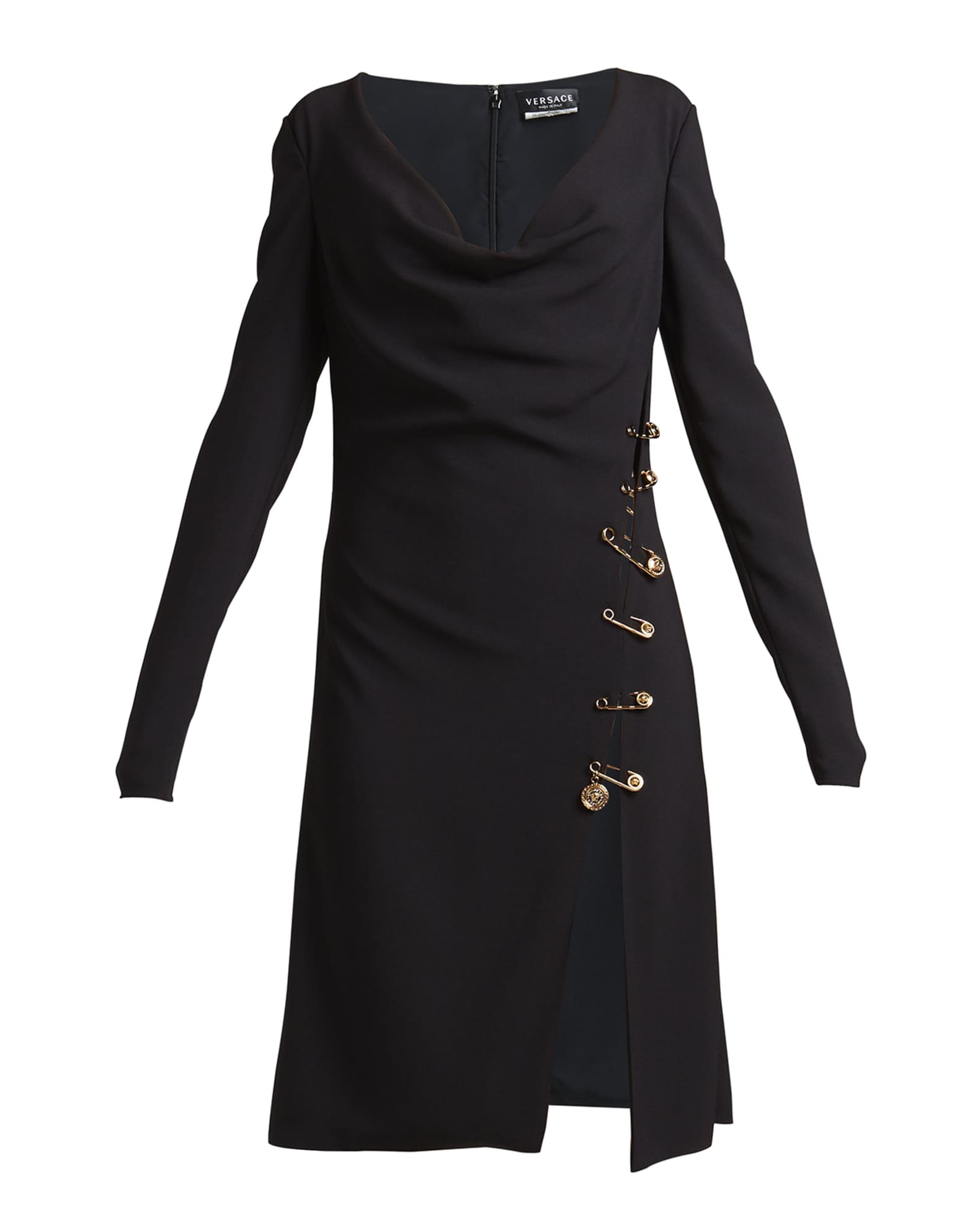 Versace Safety-Pin Slit Dress | Neiman Marcus