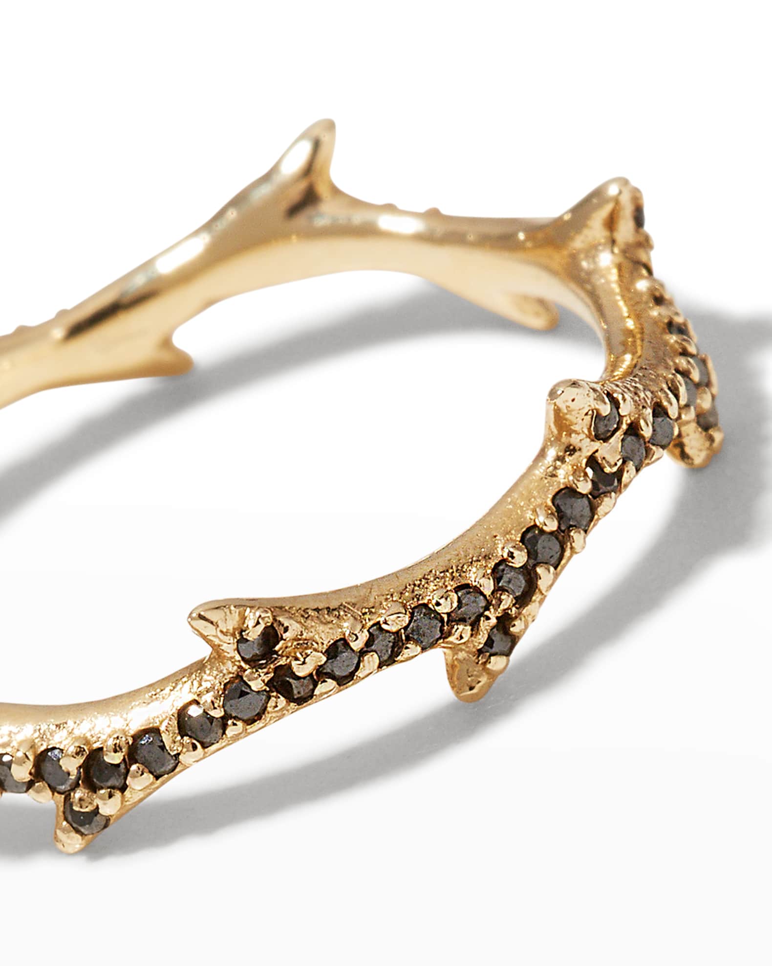 DRU. Pave Black Diamond Crown of Thorns Ring, Size 7 | Neiman Marcus