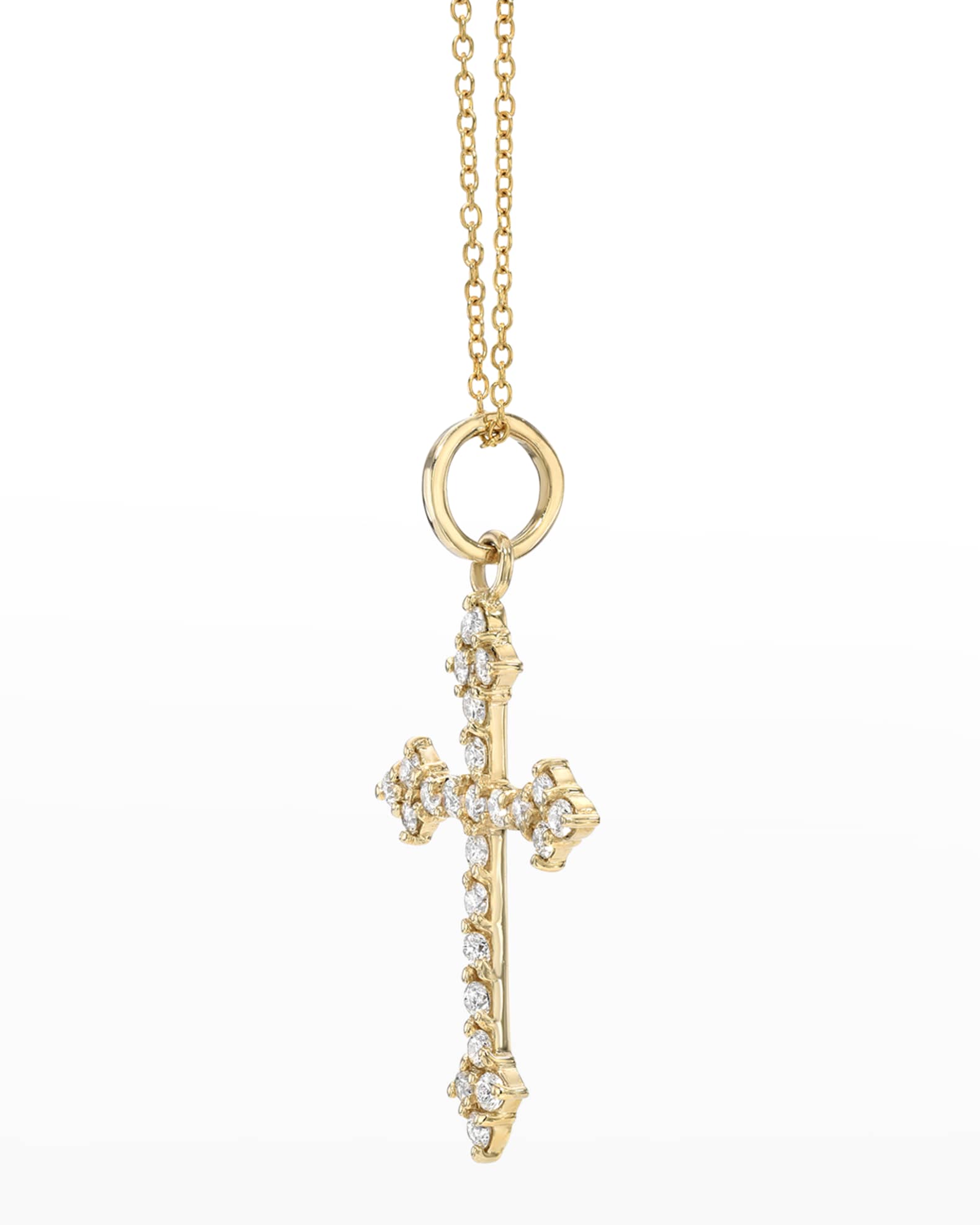 DRU. 14k Diamond Gothic Cross Enhancer | Neiman Marcus