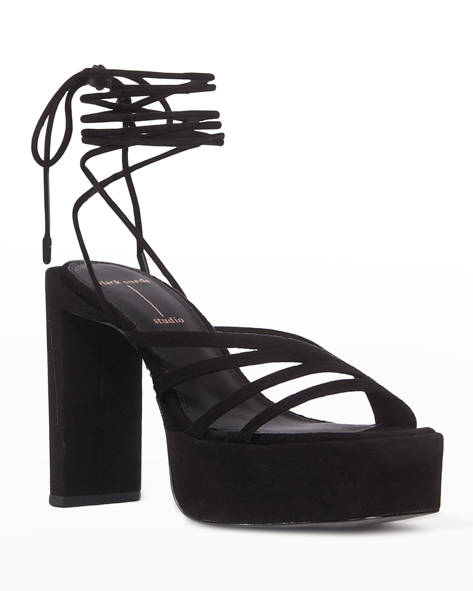 Black Suede Studio BSS x CAROLINE Sasha Sandals | Neiman Marcus