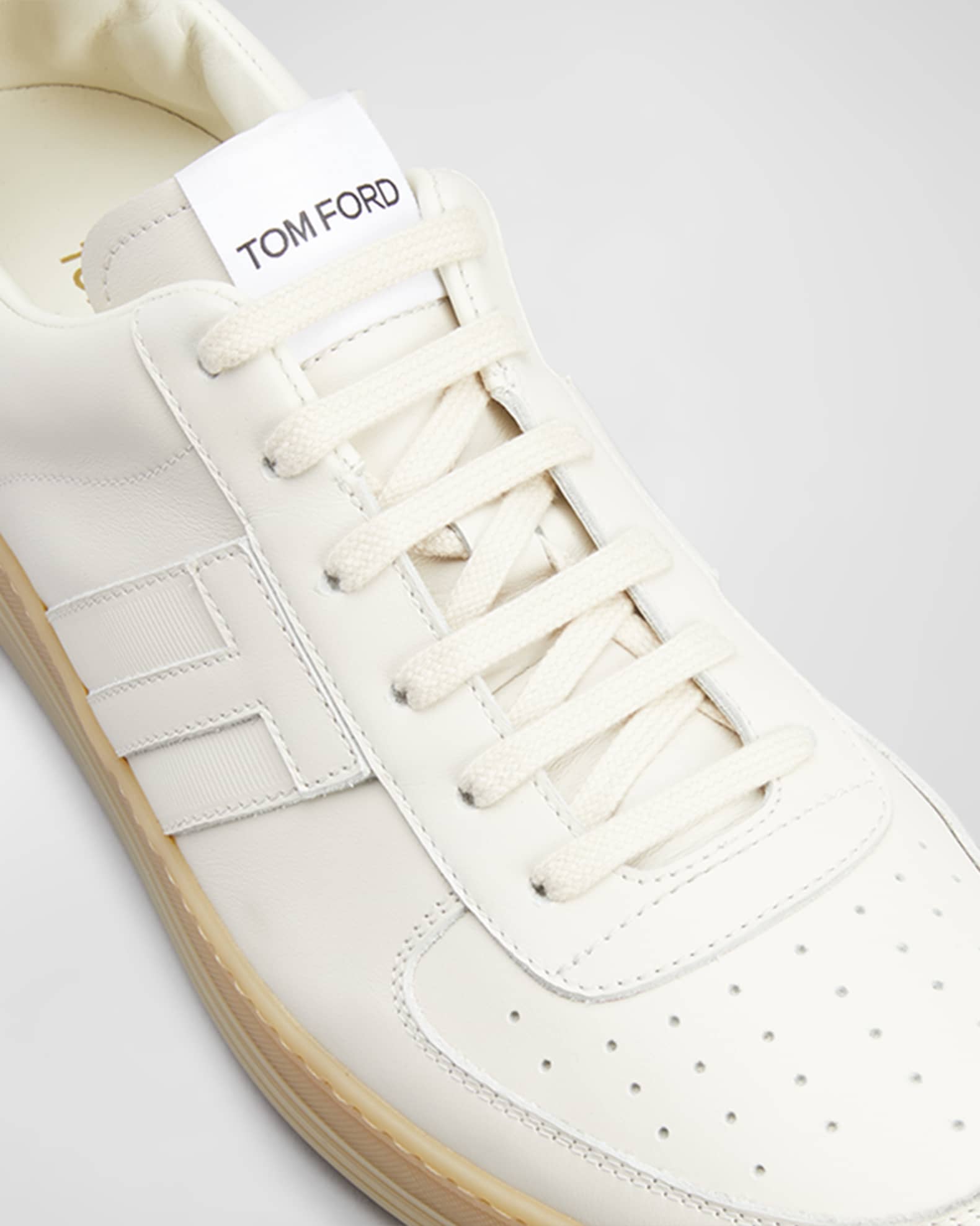 TOM FORD Men's Tonal Leather Low-Top Sneakers | Neiman Marcus