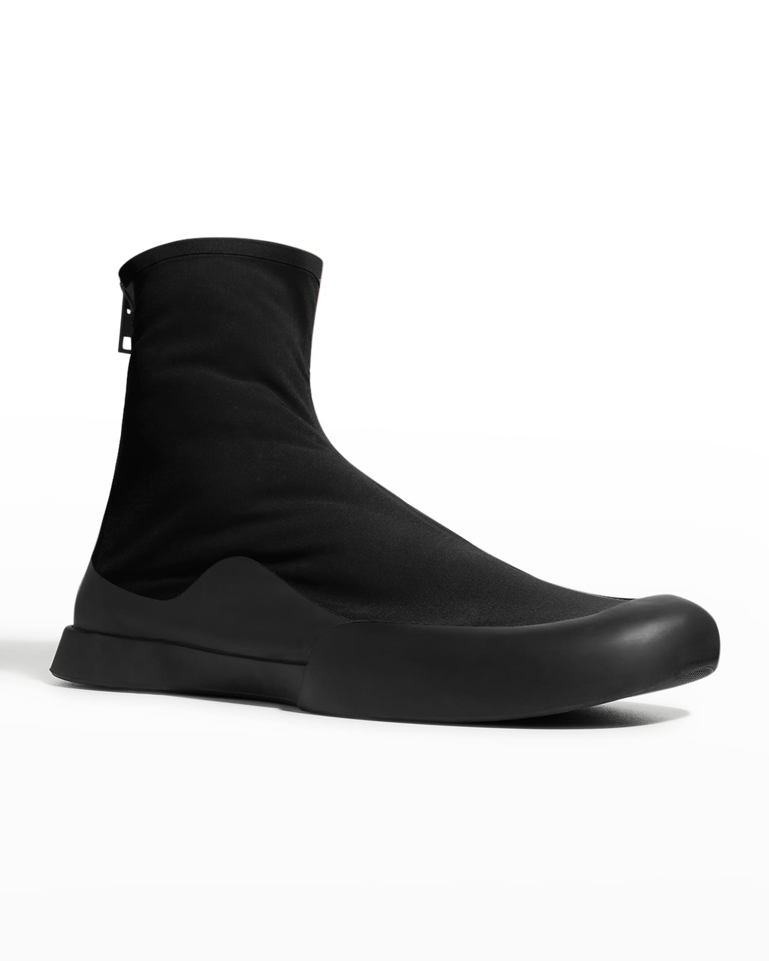 THE ROW Scuba Bicolor Zip Ankle Boots | Neiman Marcus