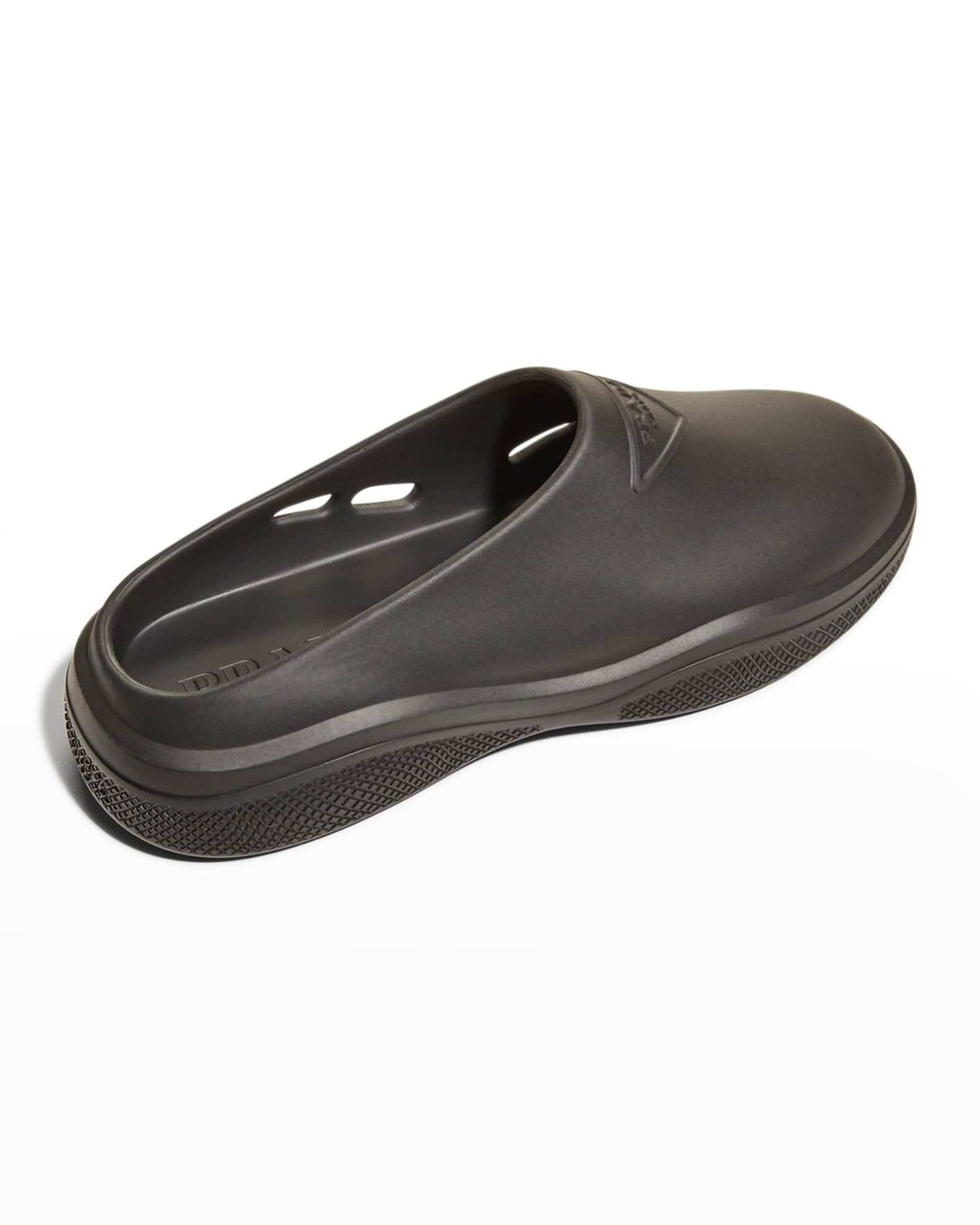 Prada Molded Rubber Comfort Mules | Neiman Marcus