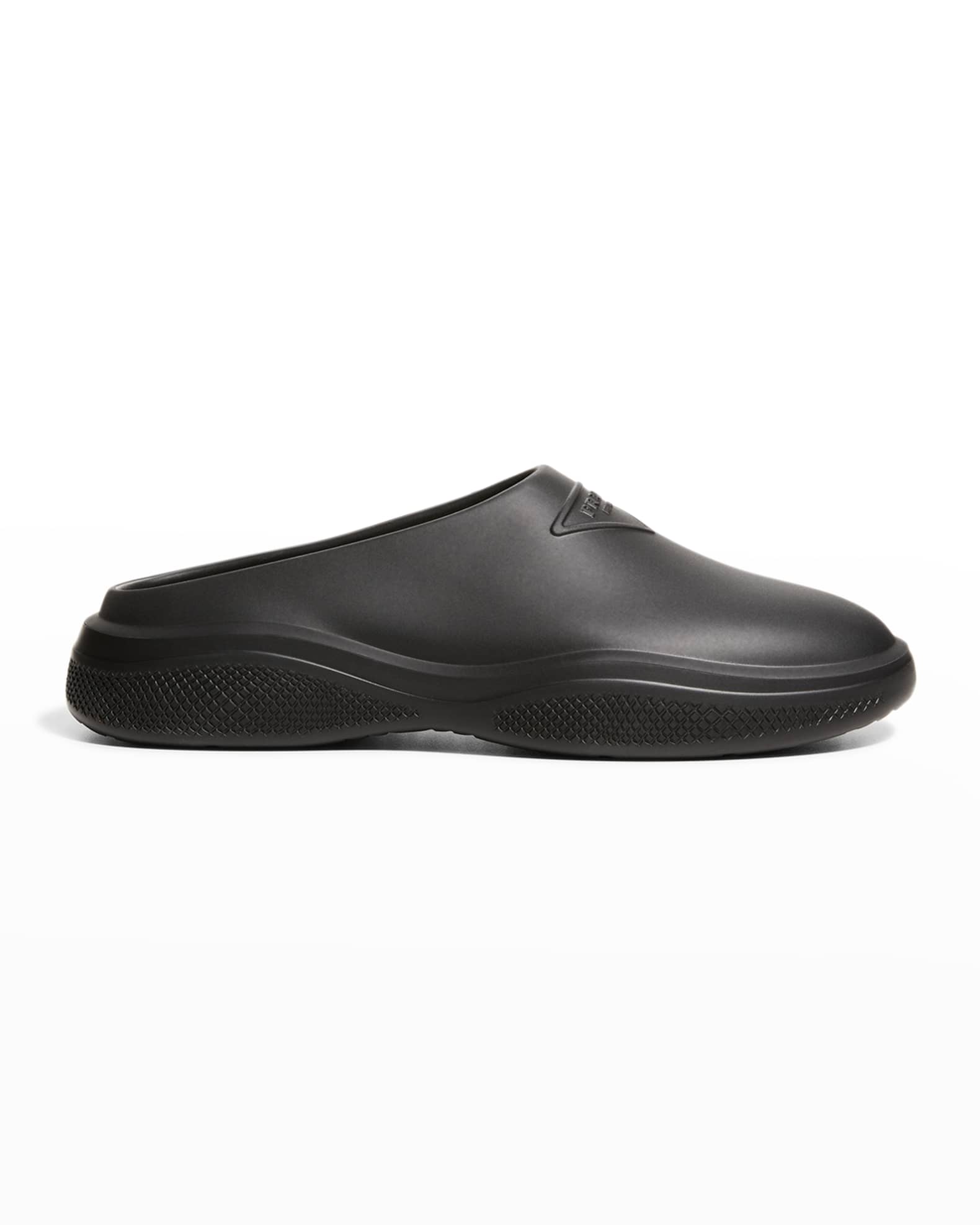 Prada Molded Rubber Comfort Mules | Neiman Marcus