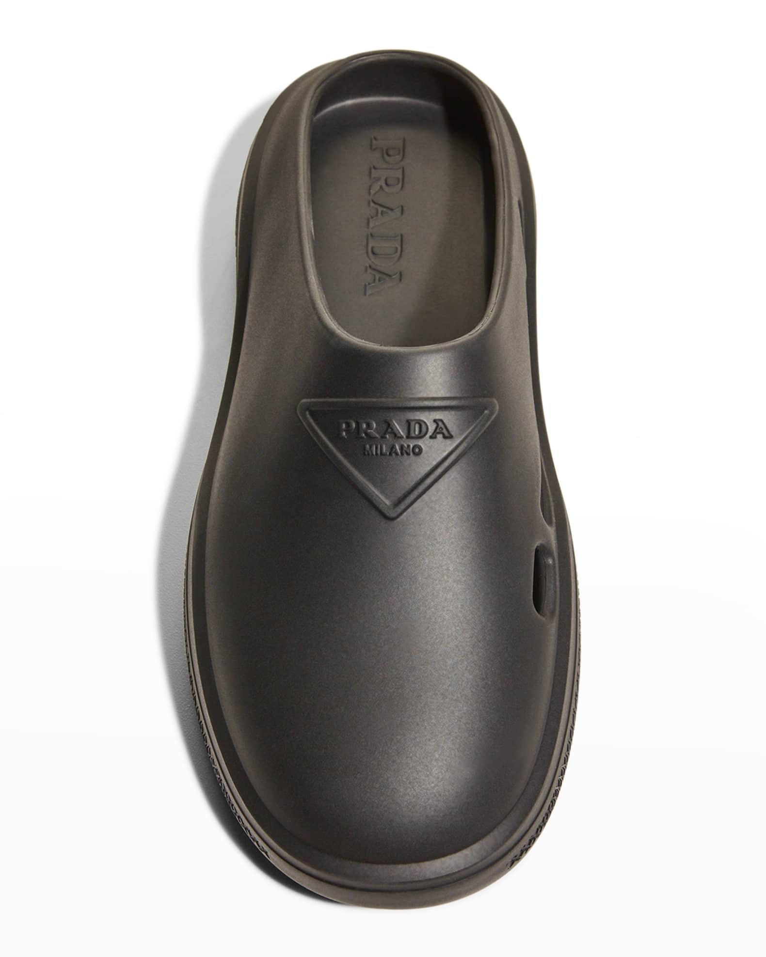 Prada Molded Rubber Comfort Mules | Neiman Marcus