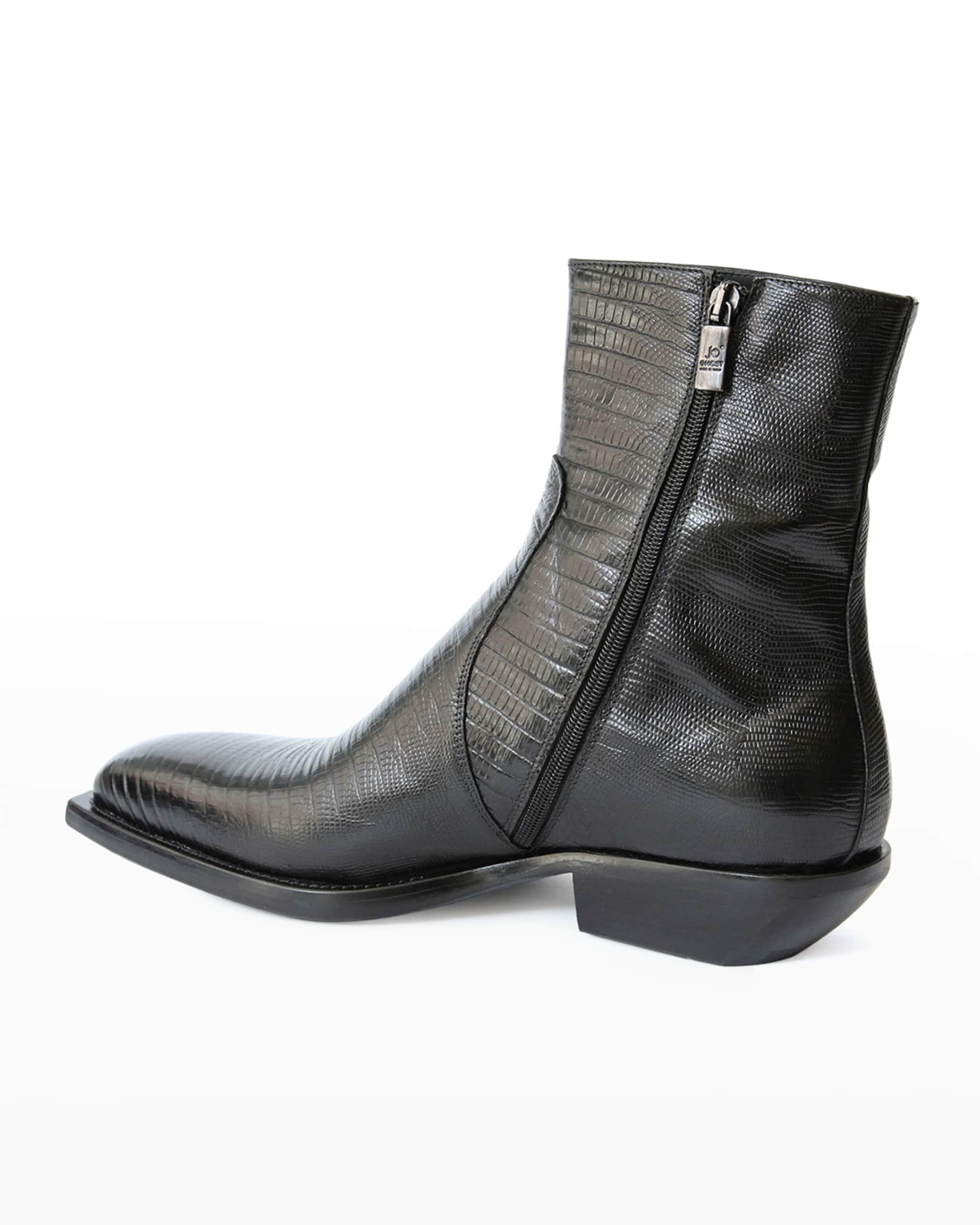 Jo Ghost Men's Lizard-Embossed Western Boots | Neiman Marcus