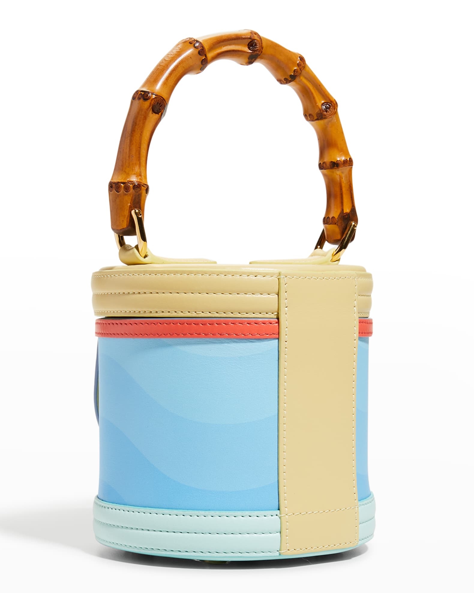 CASABLANCA Colorblock Calfskin Cylinder Top Handle Bag | Neiman Marcus