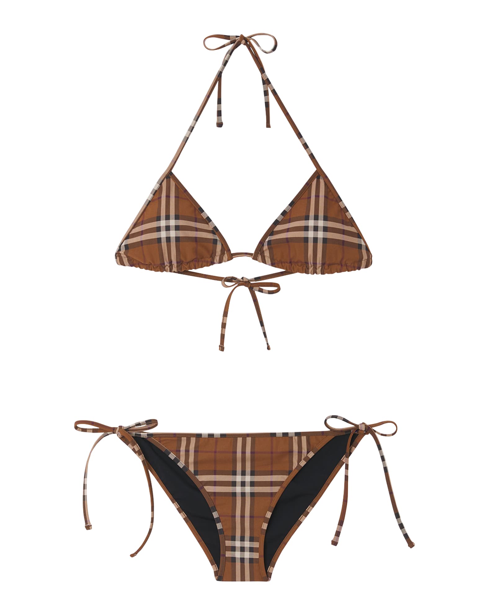 Burberry Cobb Check Triangle Two-Piece Bikini Set | Neiman Marcus