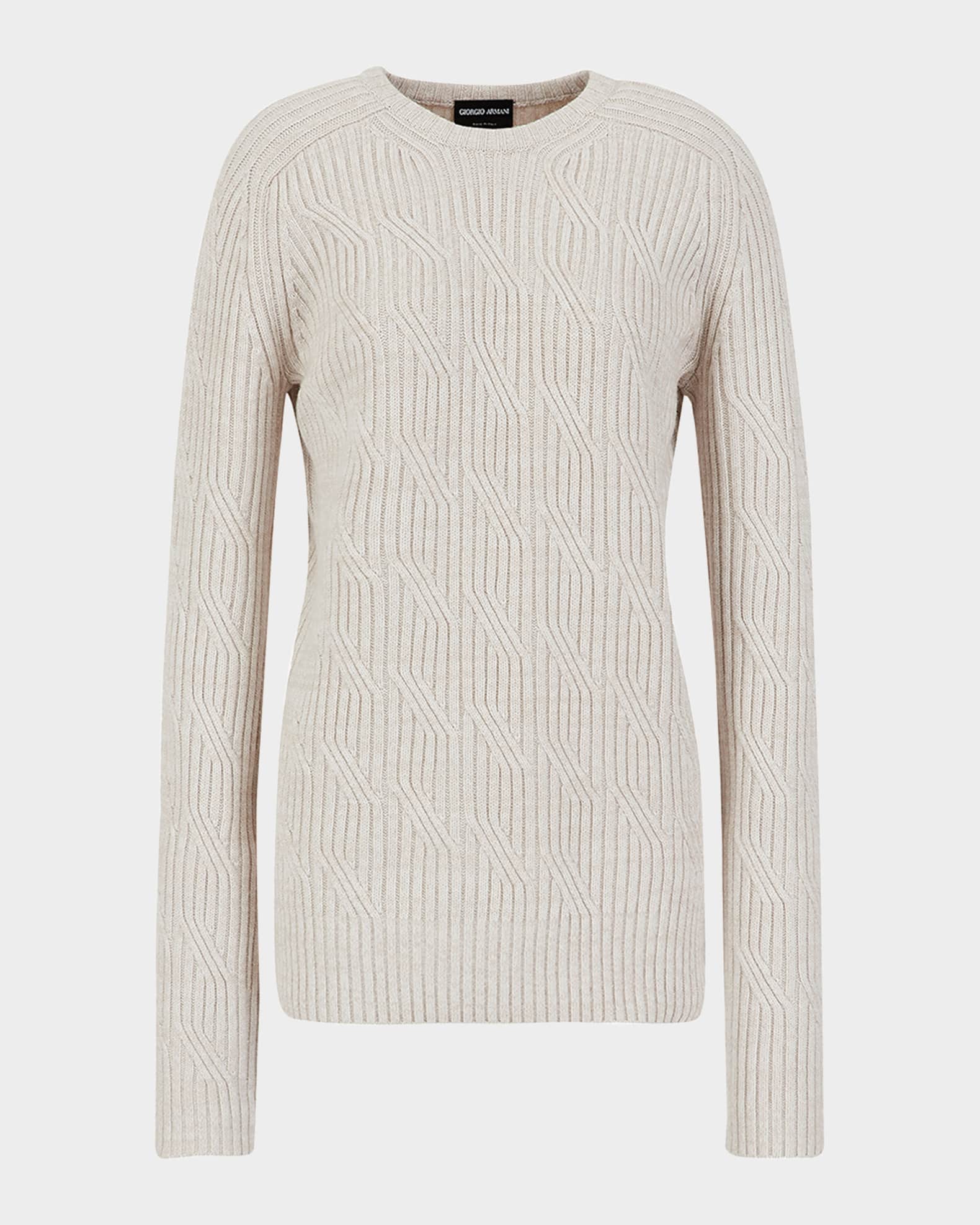 Giorgio Armani Alashan Ribbed Cashmere Sweater | Neiman Marcus