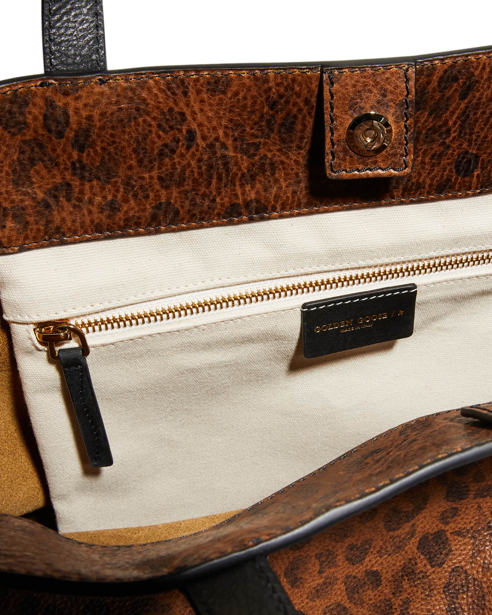 Golden Goose Pasadena Leopard-Print Leather Tote Bag | Neiman Marcus