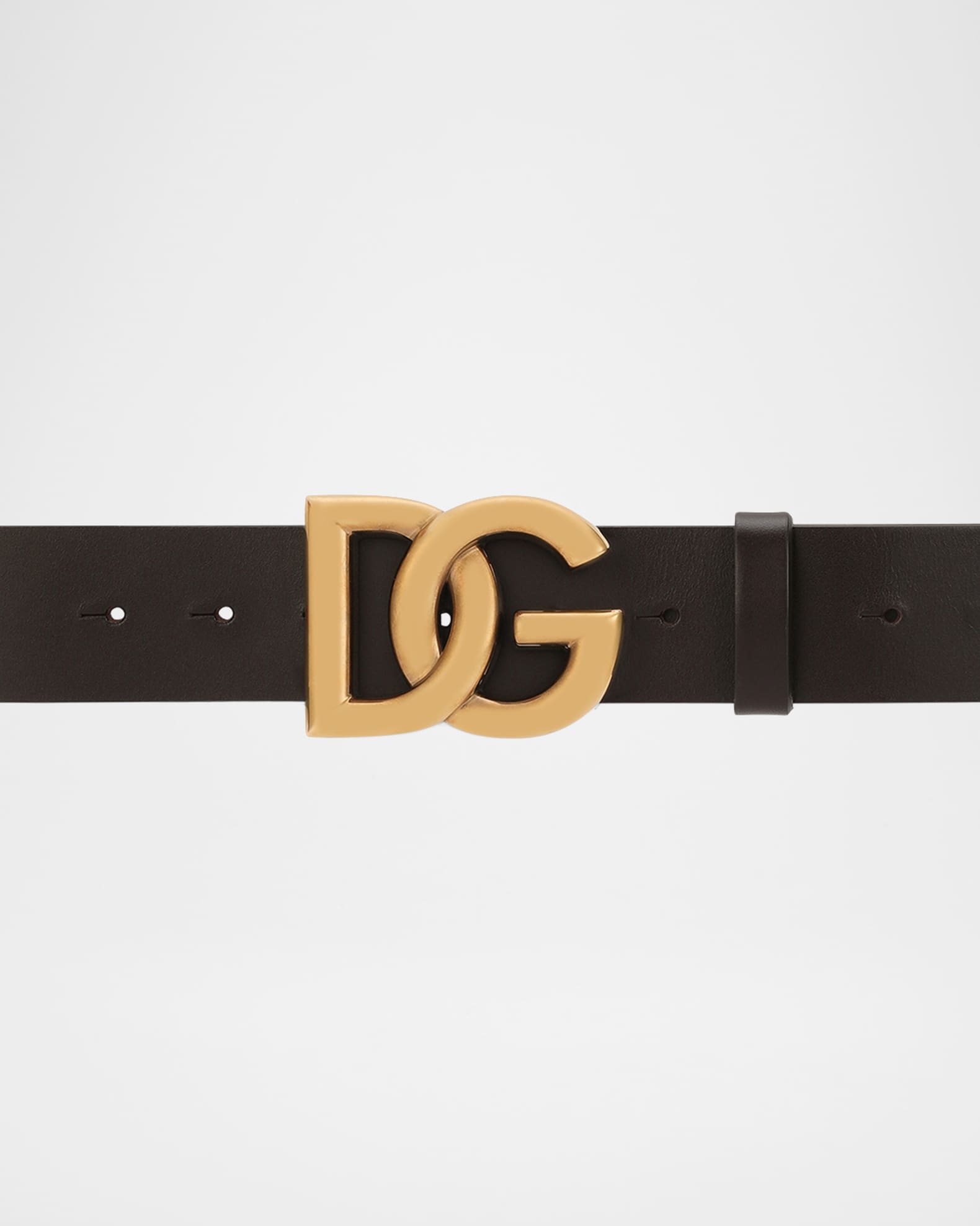 Dolce&Gabbana Men's DG-Logo Leather Buckle Belt | Neiman Marcus