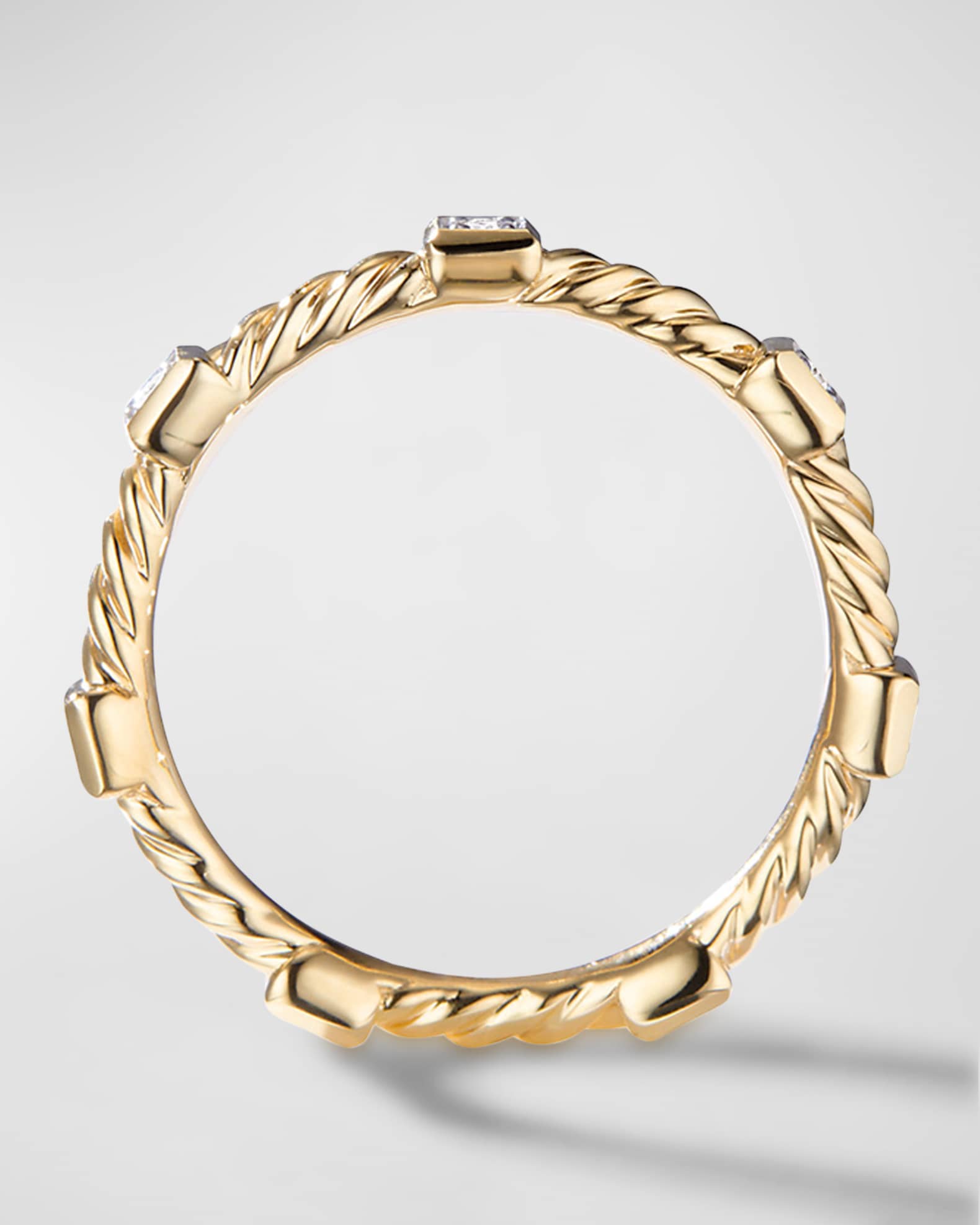 David Yurman 2mm Cable Collectibles Stack Ring in 18K Gold | Neiman Marcus